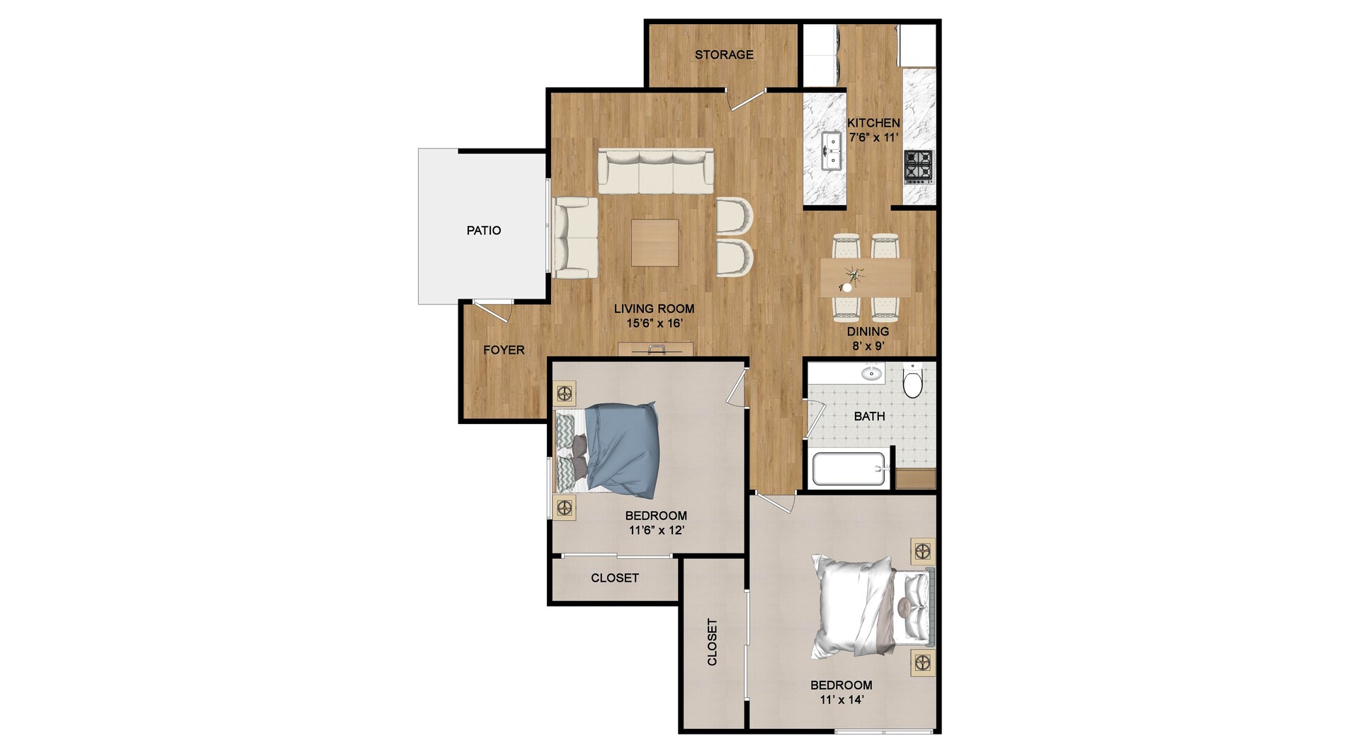 The 2D3D Floor Plan Company - 2D Floor Plans (Color + Texture)