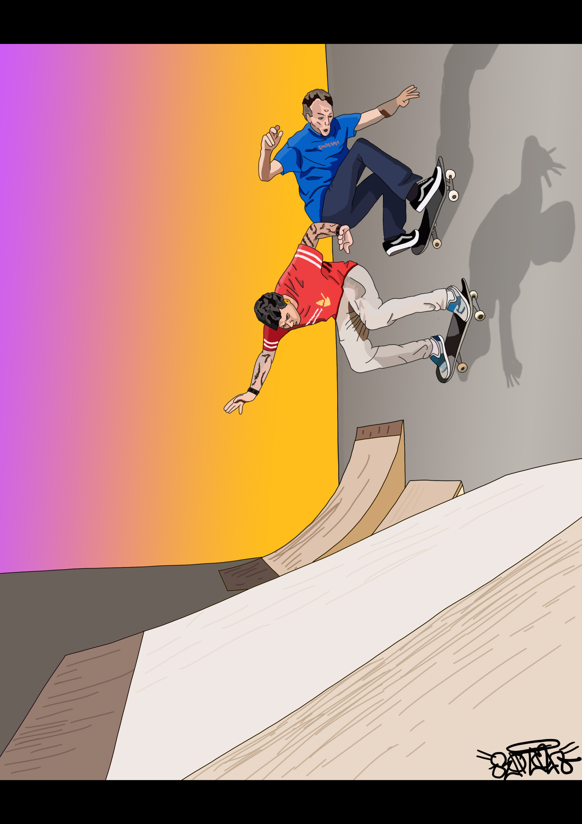 Ronan Mawson - Steve-O & Tony Hawk wallride