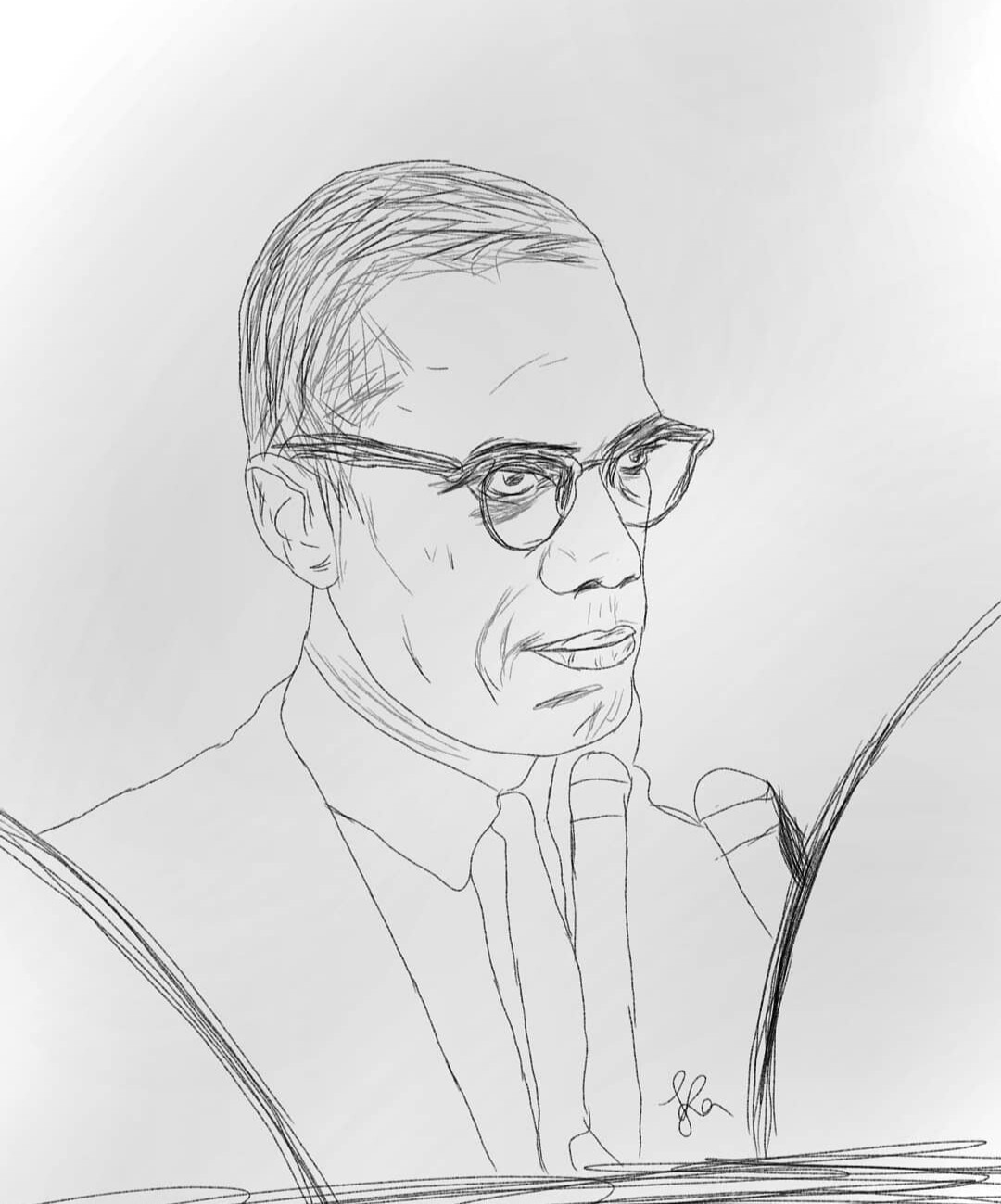ArtStation - Malcom X Sketch by Kalai
