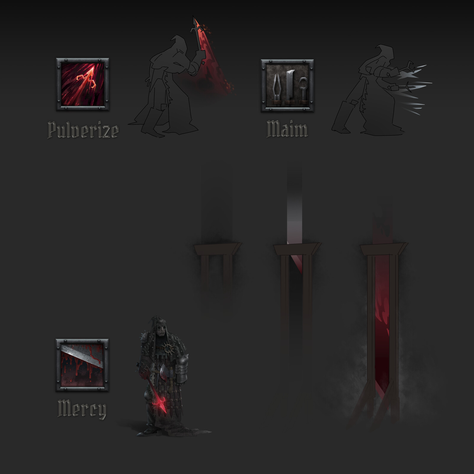 podmalevok - Punisher. Character concept art ( + VFX + skills icons ...