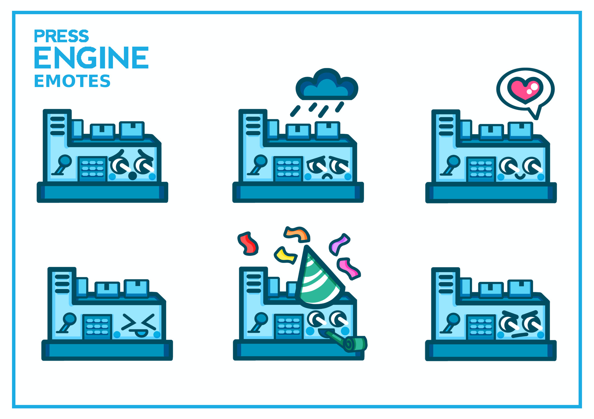 ArtStation - PressEngine 2022 EGX Commission - Twitch Emote Designs