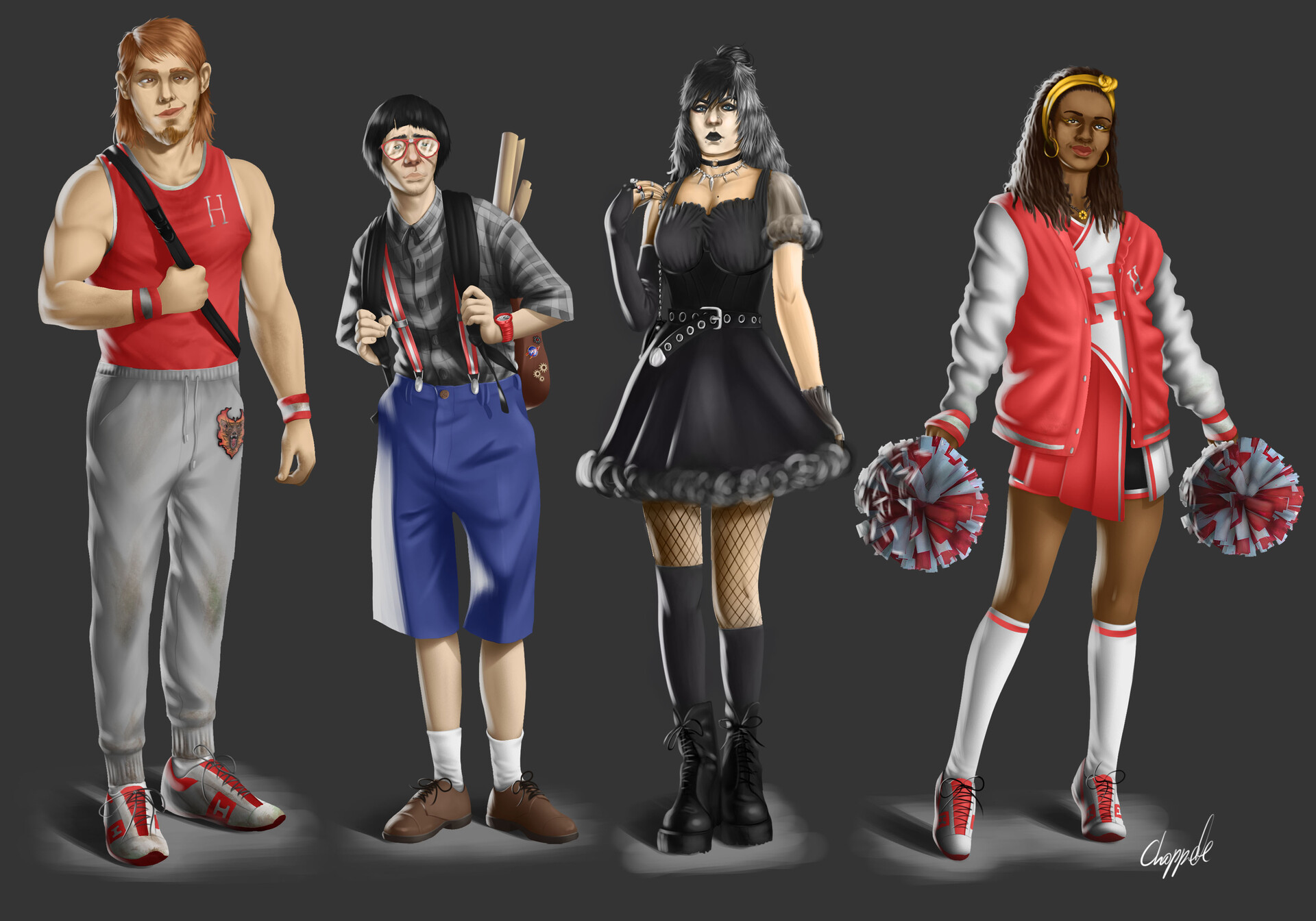 ArtStation - Hell College - Main Characters