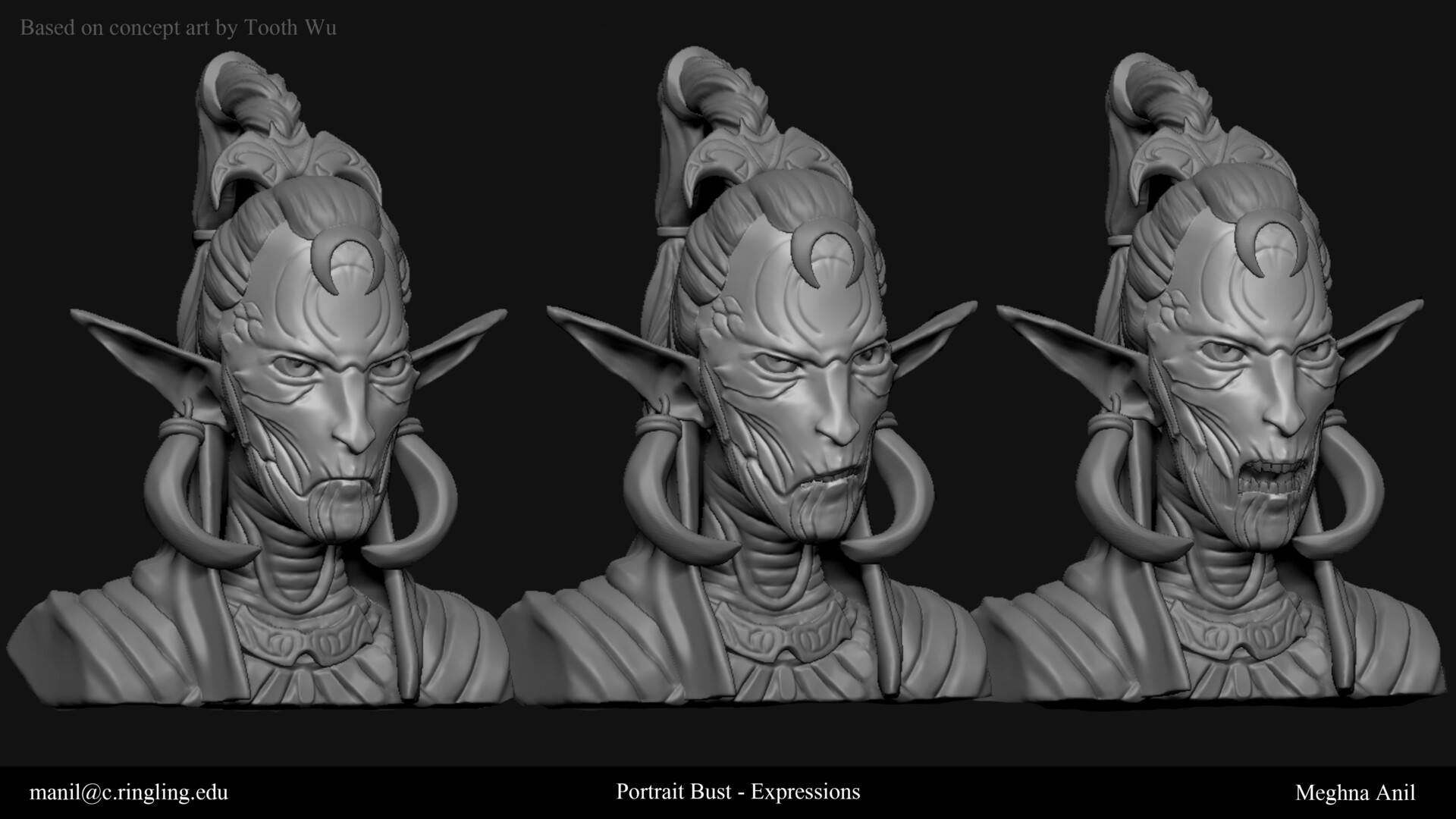 ArtStation - Dark Elf Character Bust Study