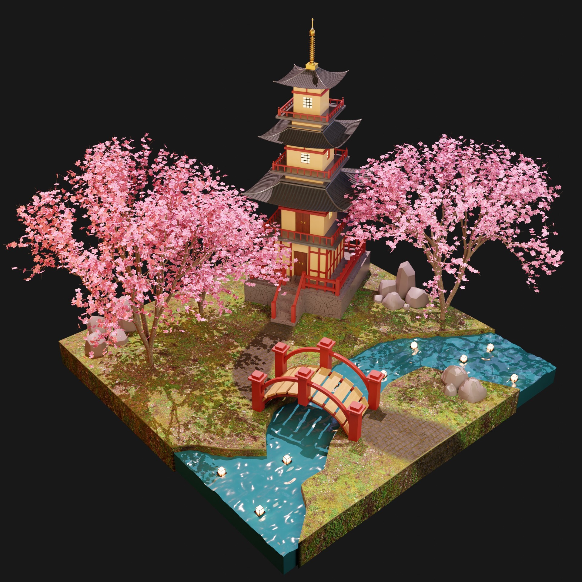 ArtStation - Япония 3D Blender