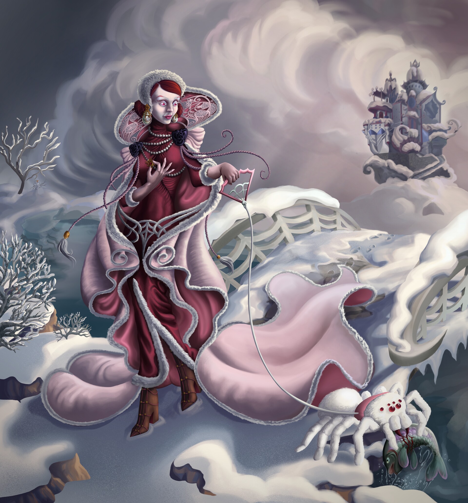 ArtStation - Sarea and her pet on a walk