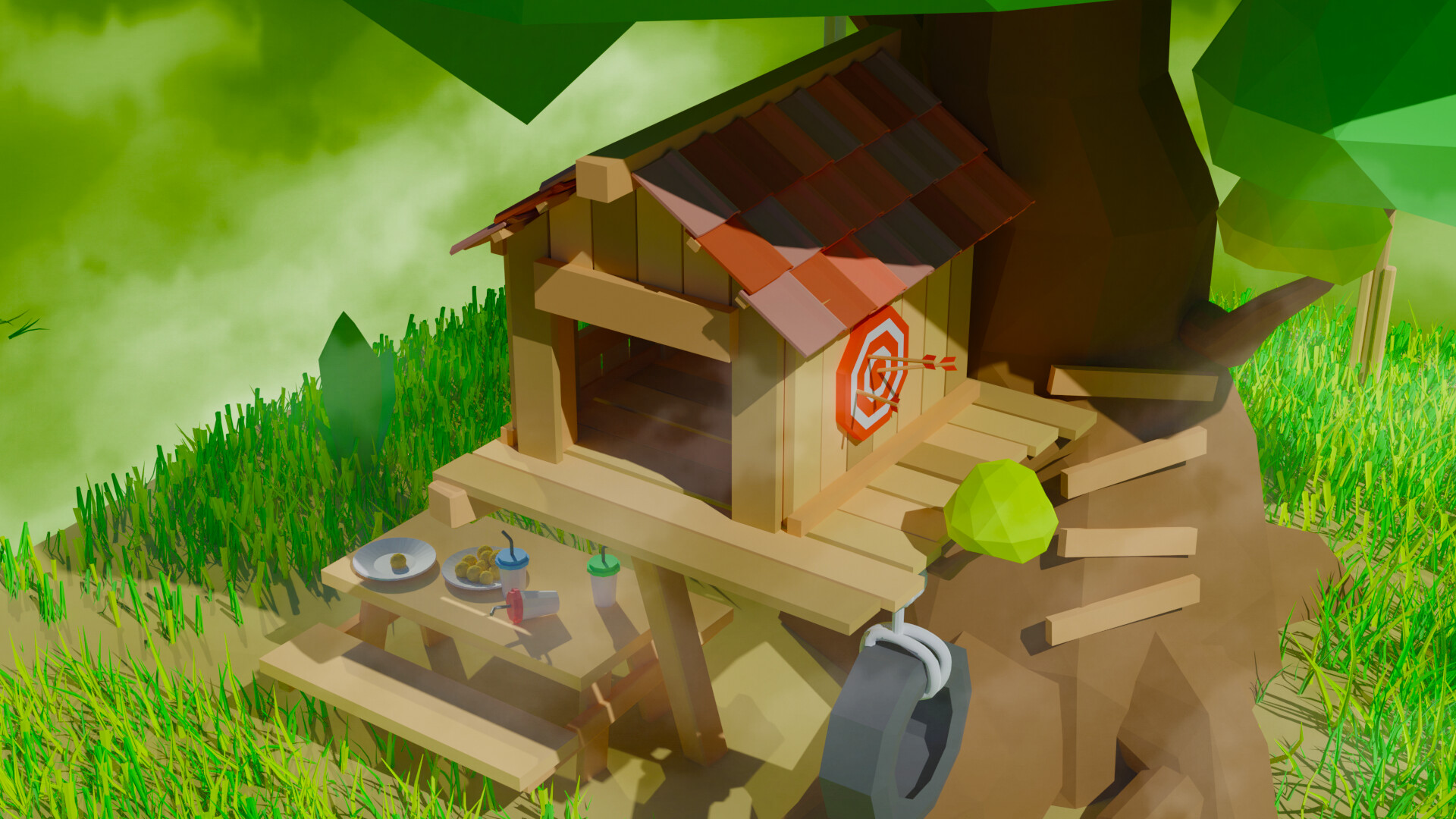 ArtStation - Low Poly Treehouse