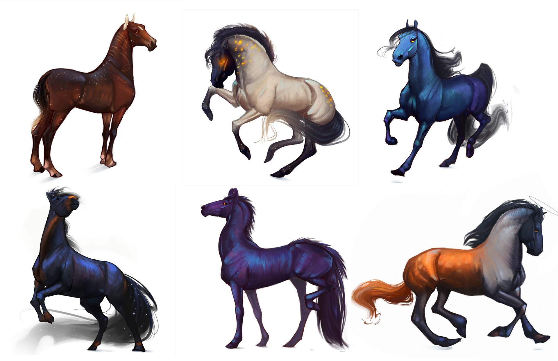 ArtStation - A group of horses