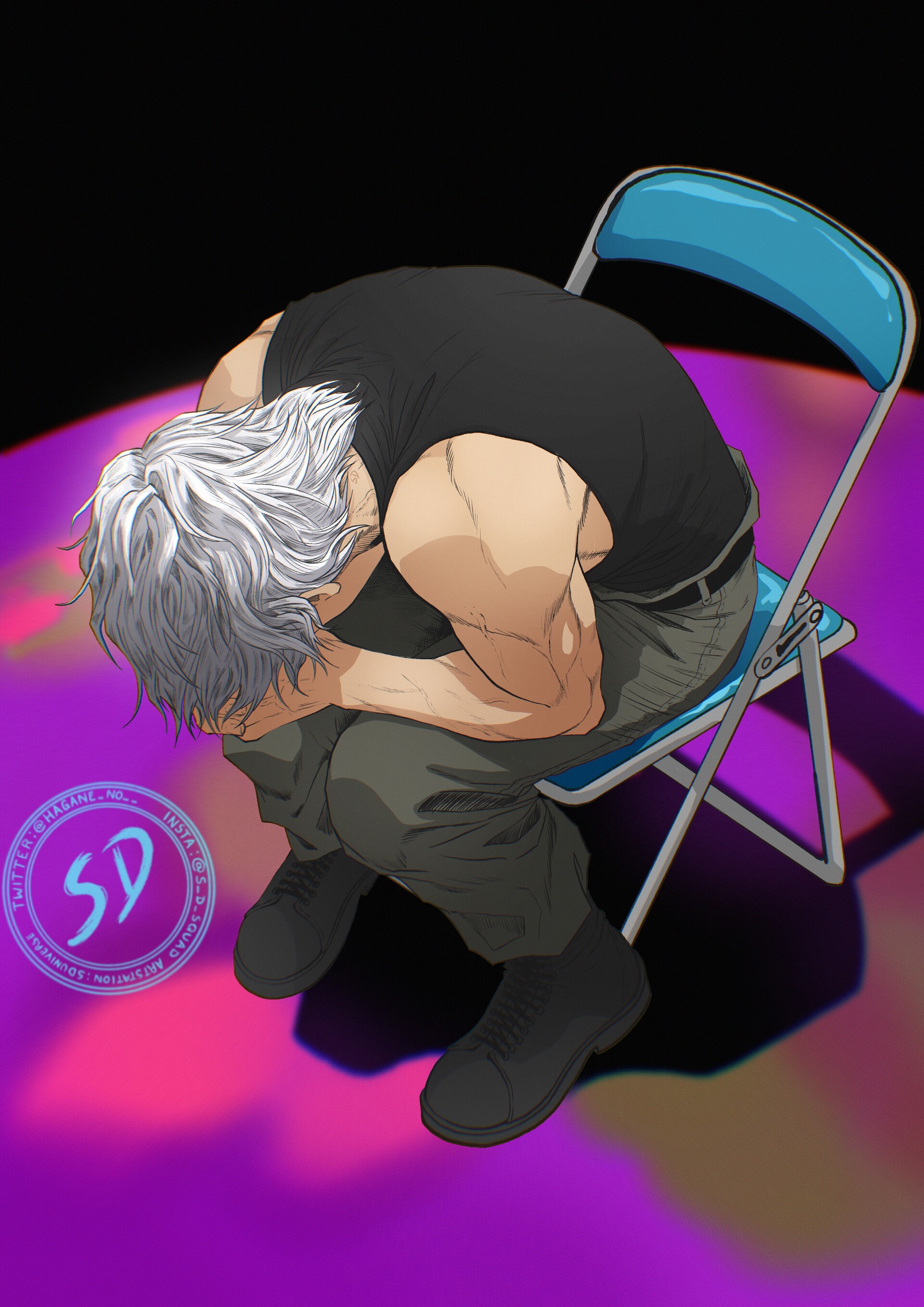 ArtStation - Jun in Shinji’s pose (redraw with my own character)