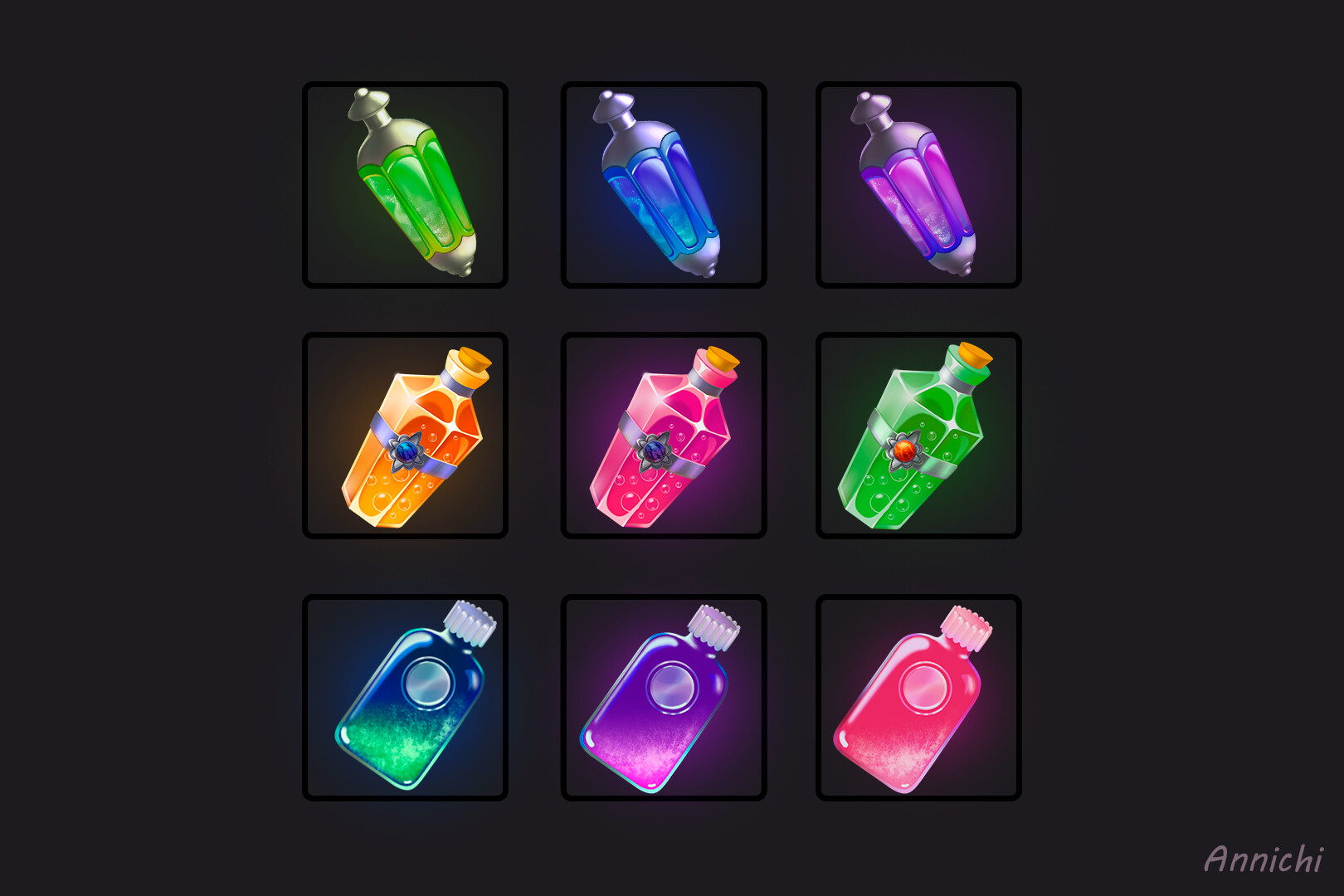 ArtStation - Set of magic potion icons