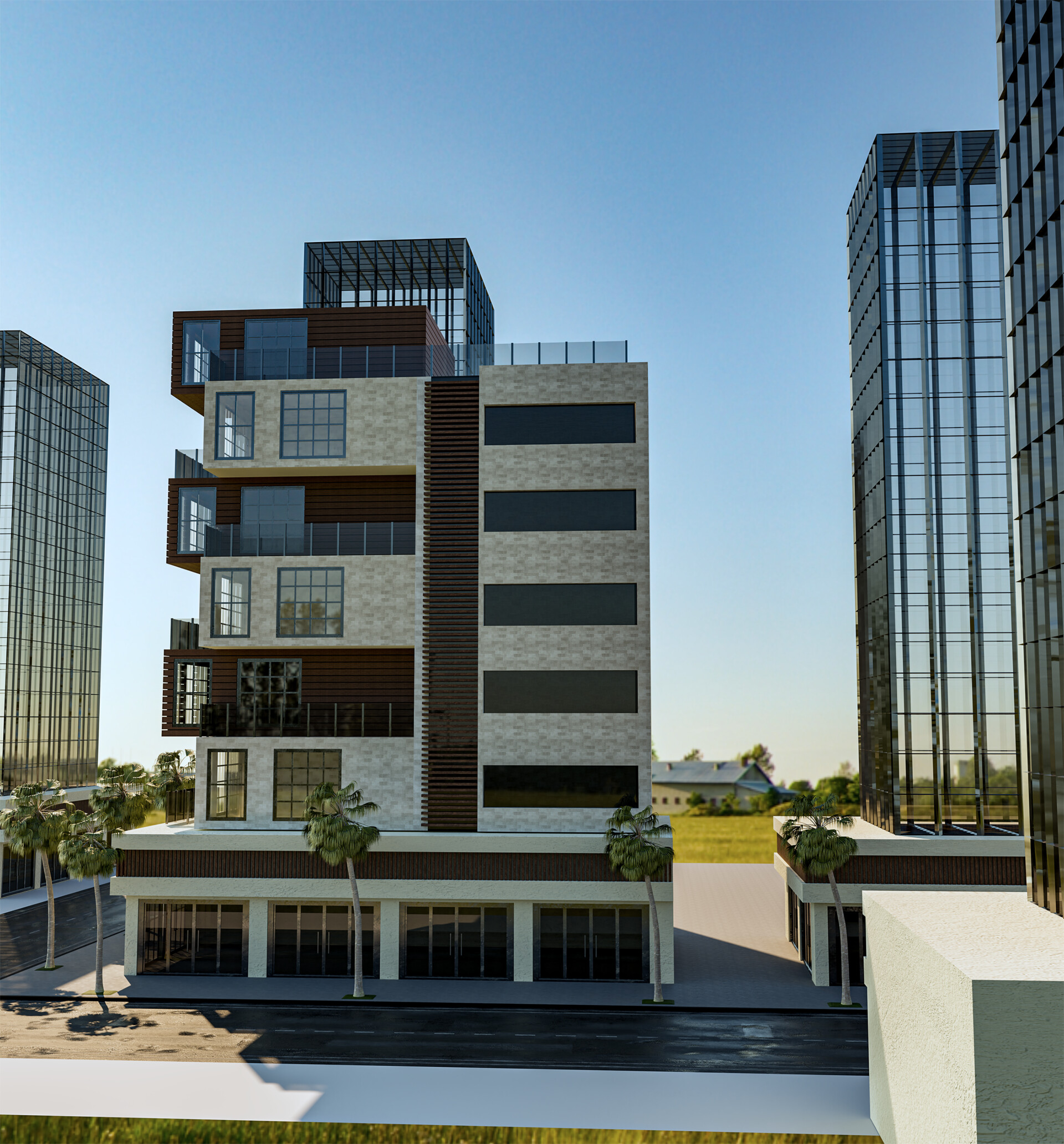 ArtStation - 3D Architectural Rendering of Modern Apartment Building ...