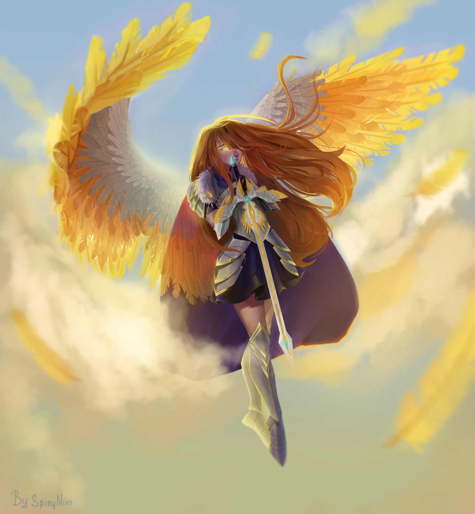 ArtStation - Commission, warrior angel girl