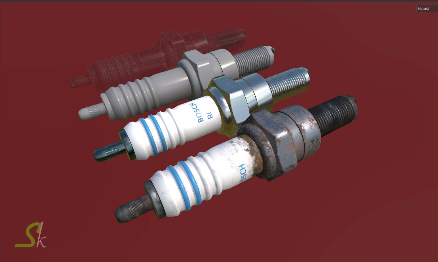 Satinder Kumar - 3d model of spark plug,