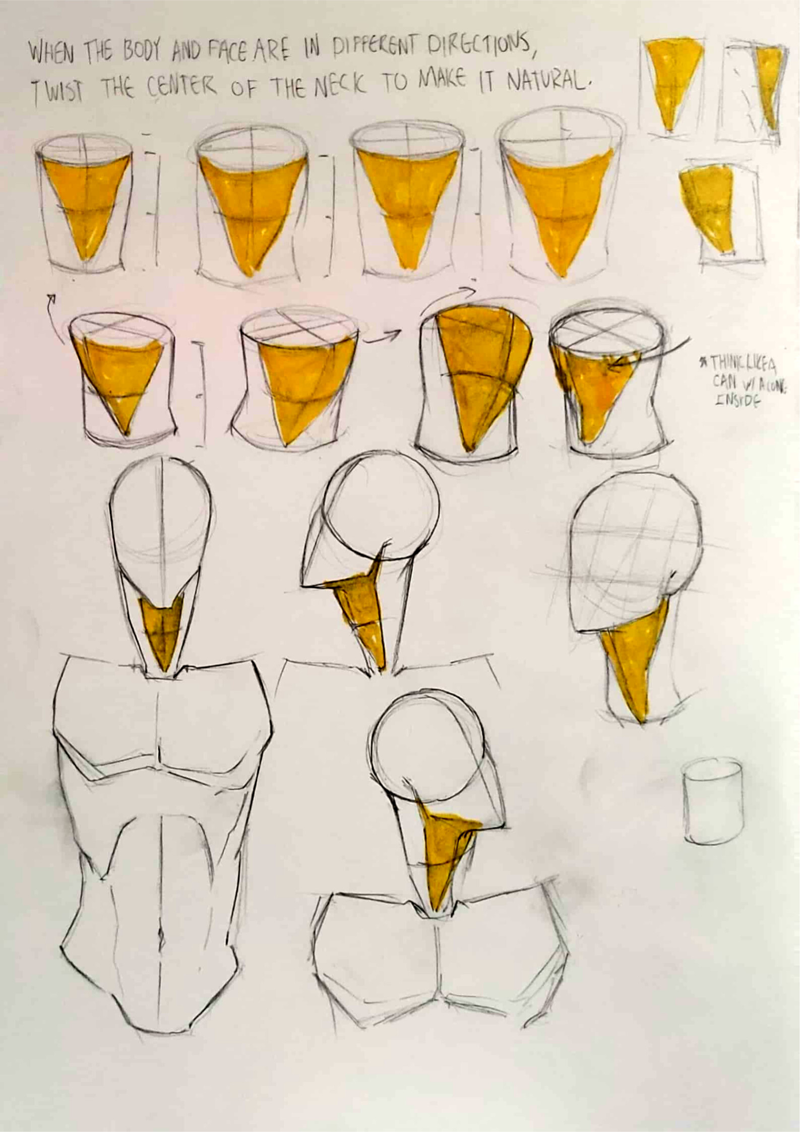 ArtStation - Day 60, Neck Drawings Practice!