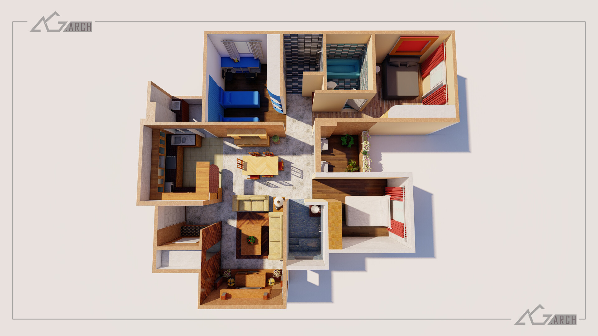 ArtStation - 3D FLOOR PLAN RENDERING