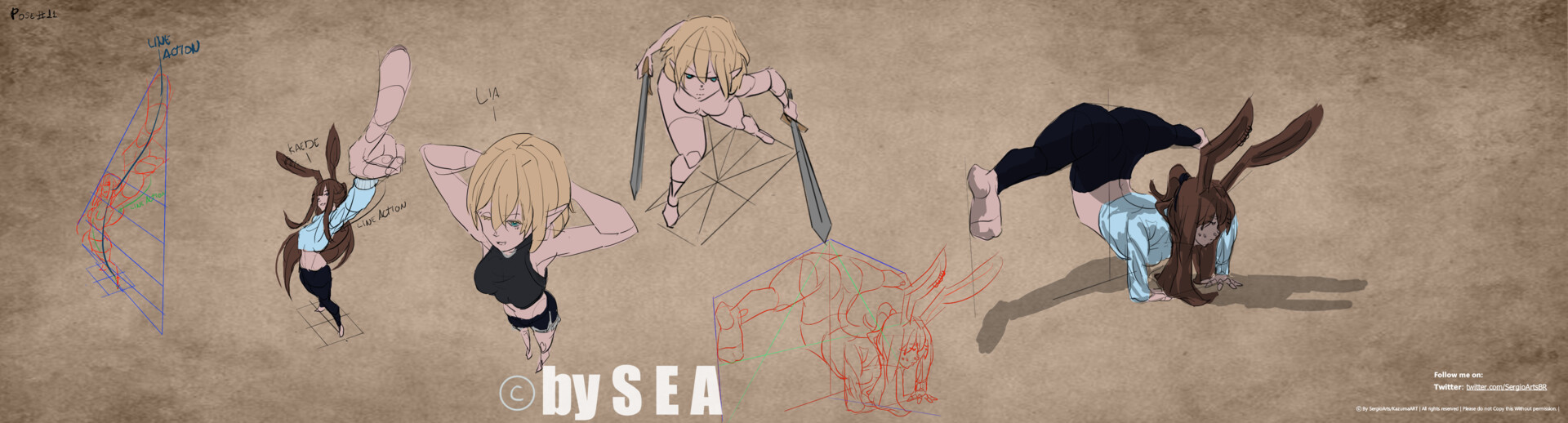 ArtStation - Practicing pose with my Ocs Part #11