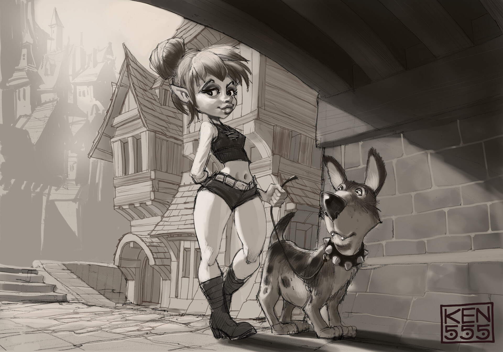 ArtStation - dog walker