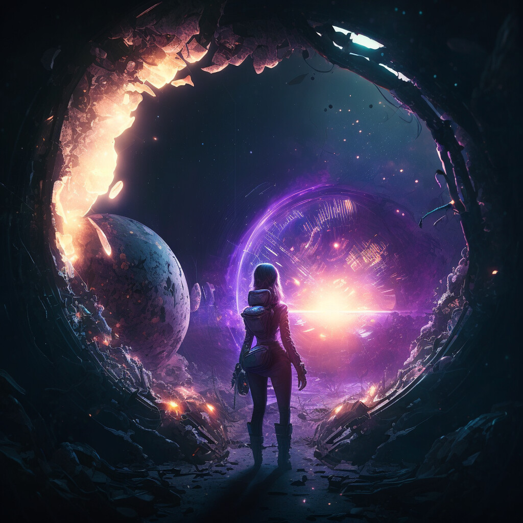 ArtStation - Cosmic Dreamer: A Girl's Journey Through the Stars 1