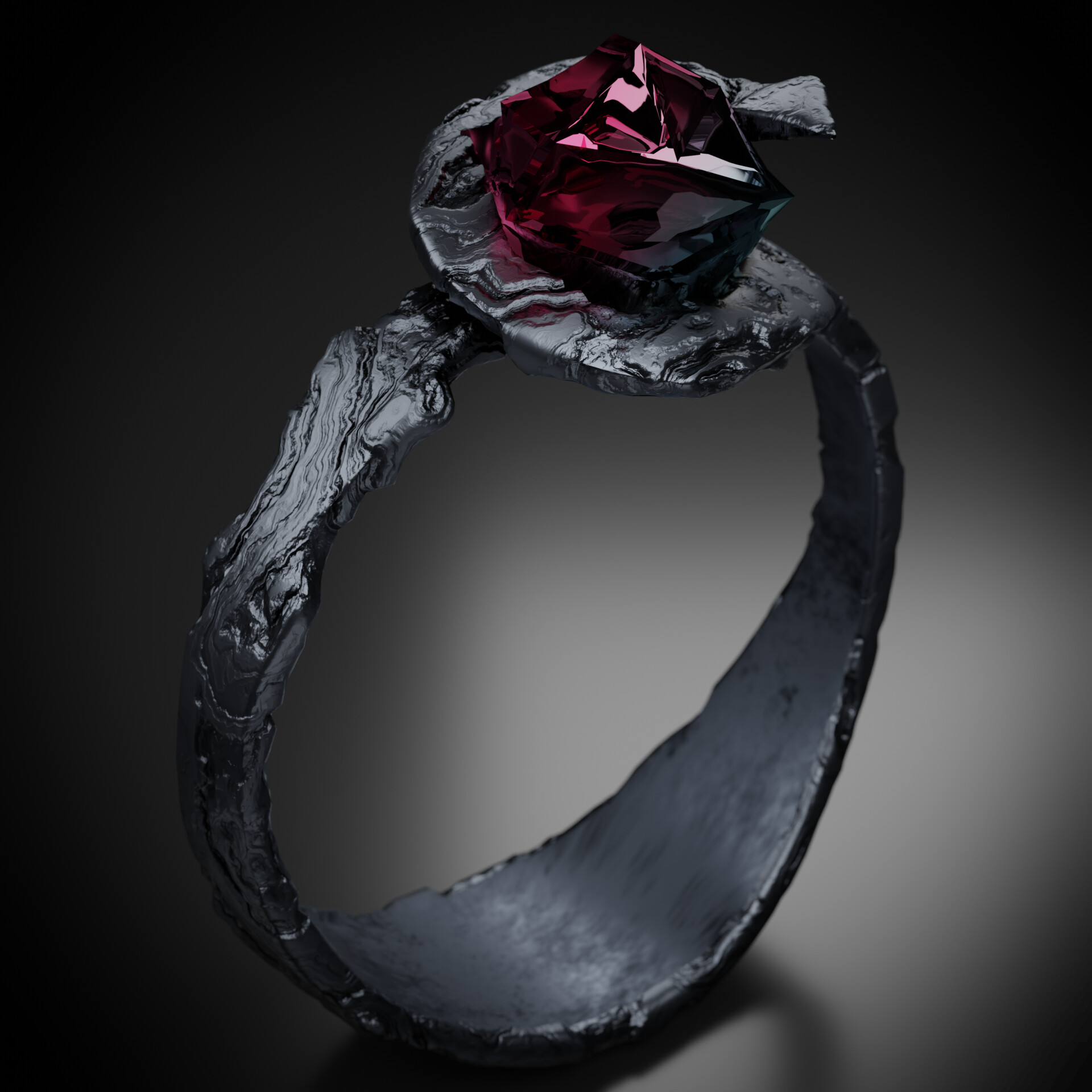 ArtStation - Ring with ruby