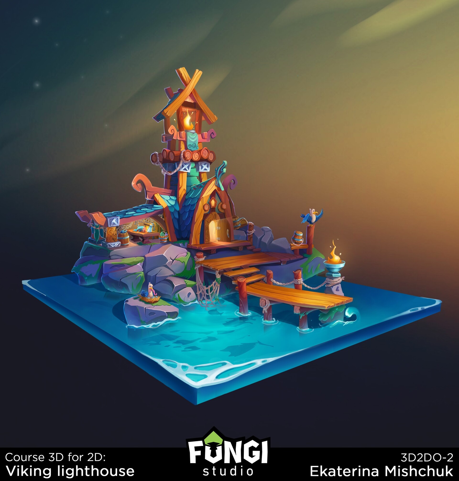 ArtStation - Viking lighthouse