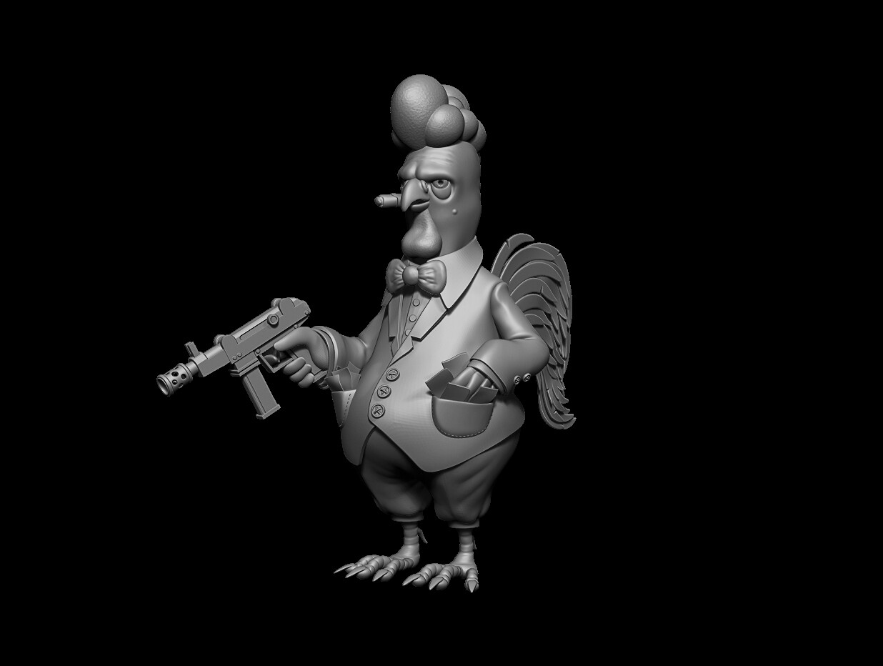 ArtStation - Mafia gangster boss rooster from Sicilia