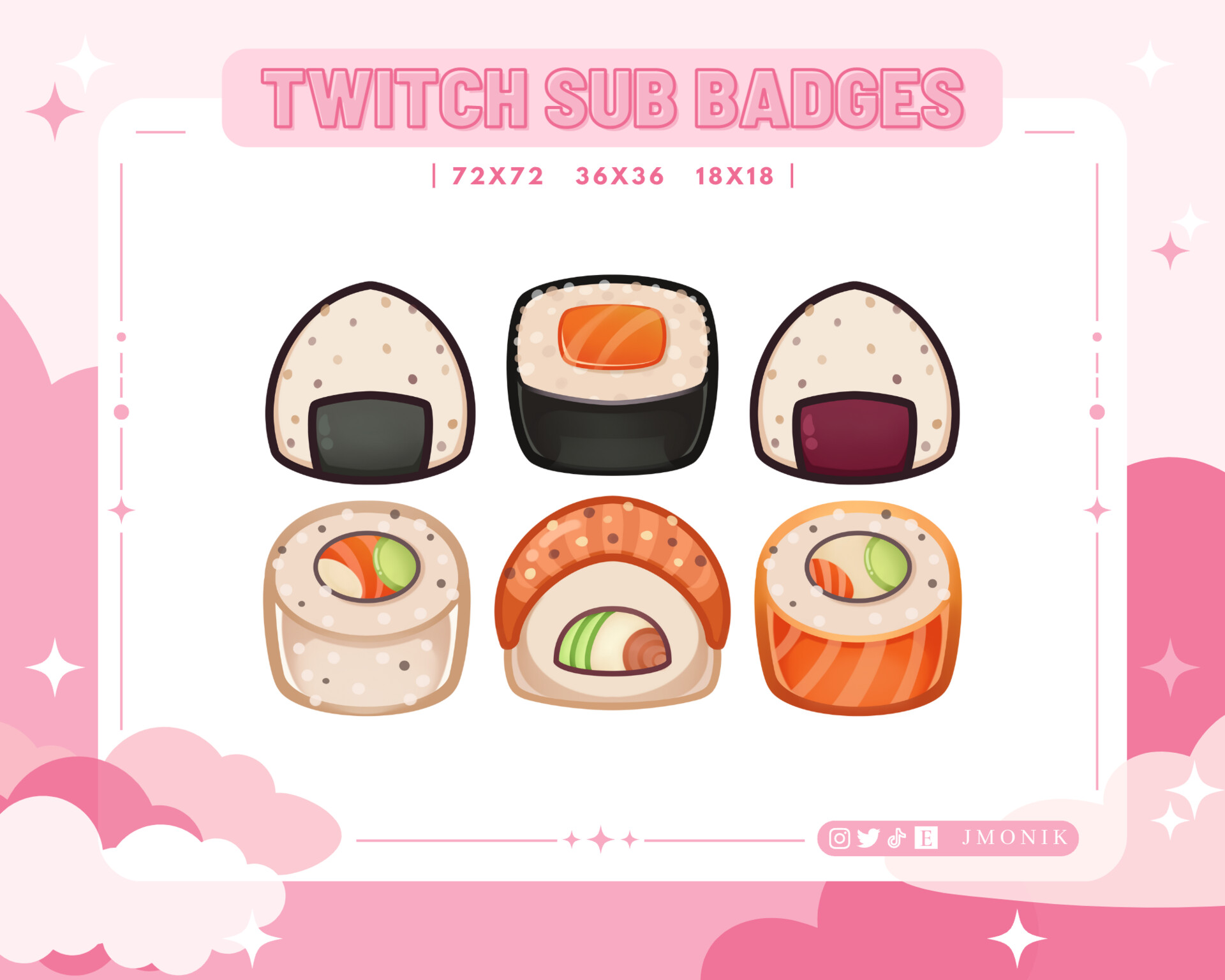 ArtStation Twitch Sub Badges Sushi ArtStation Twitch Sub Badges Sushi