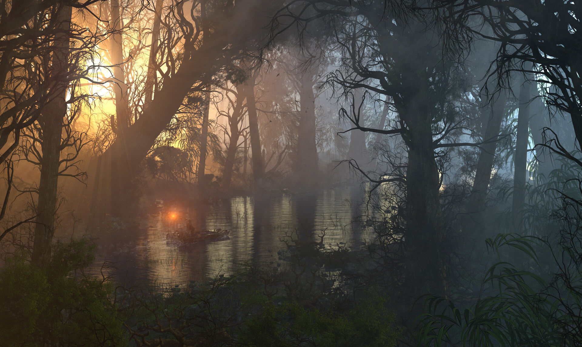 ArtStation - Sunset Swamp