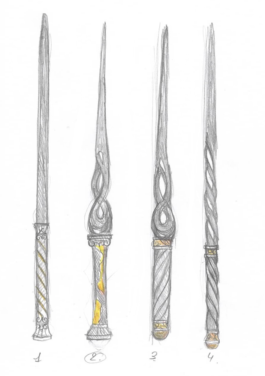 how to draw harry potter wand