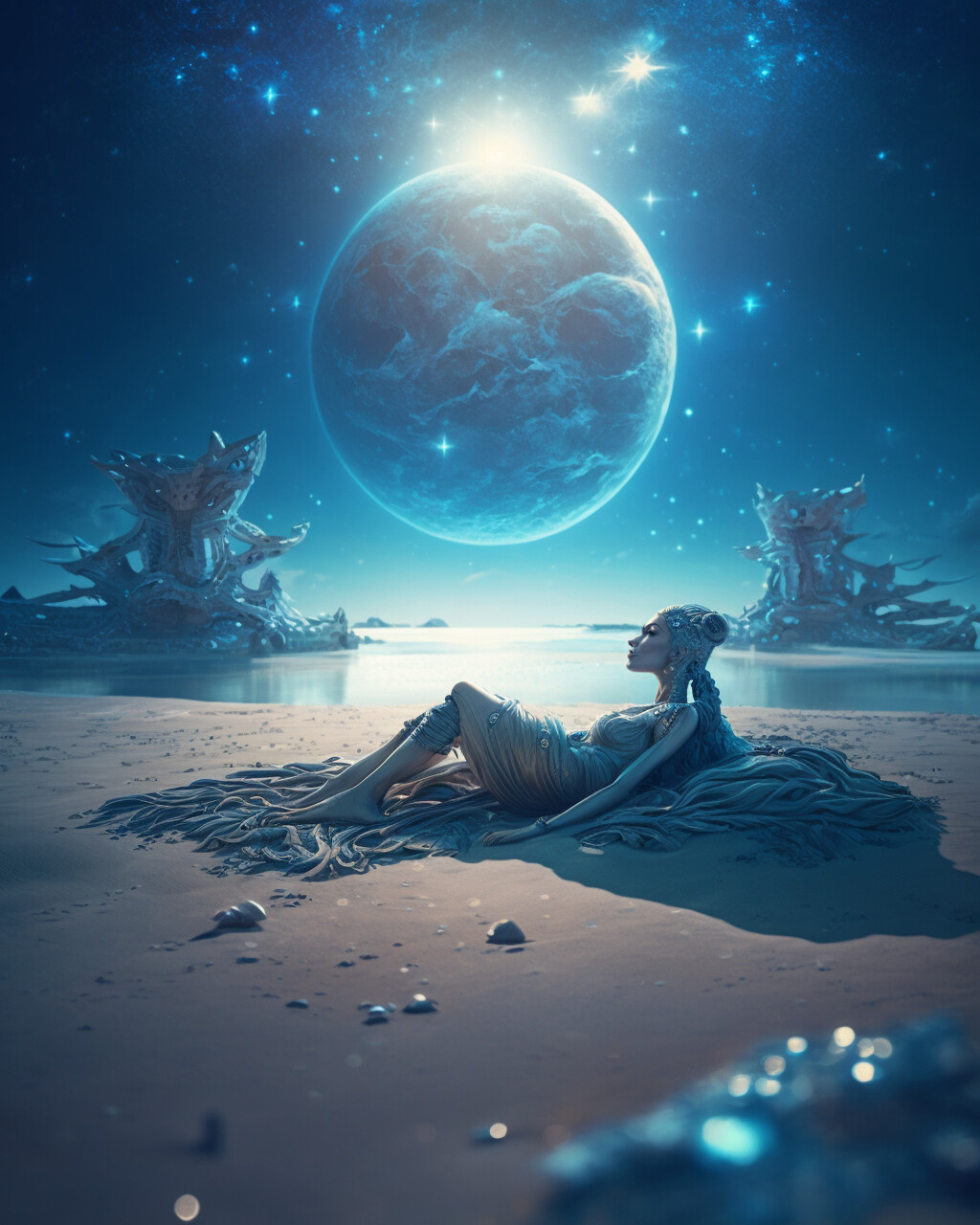 ArtStation - Lying Down on a Alien Beach