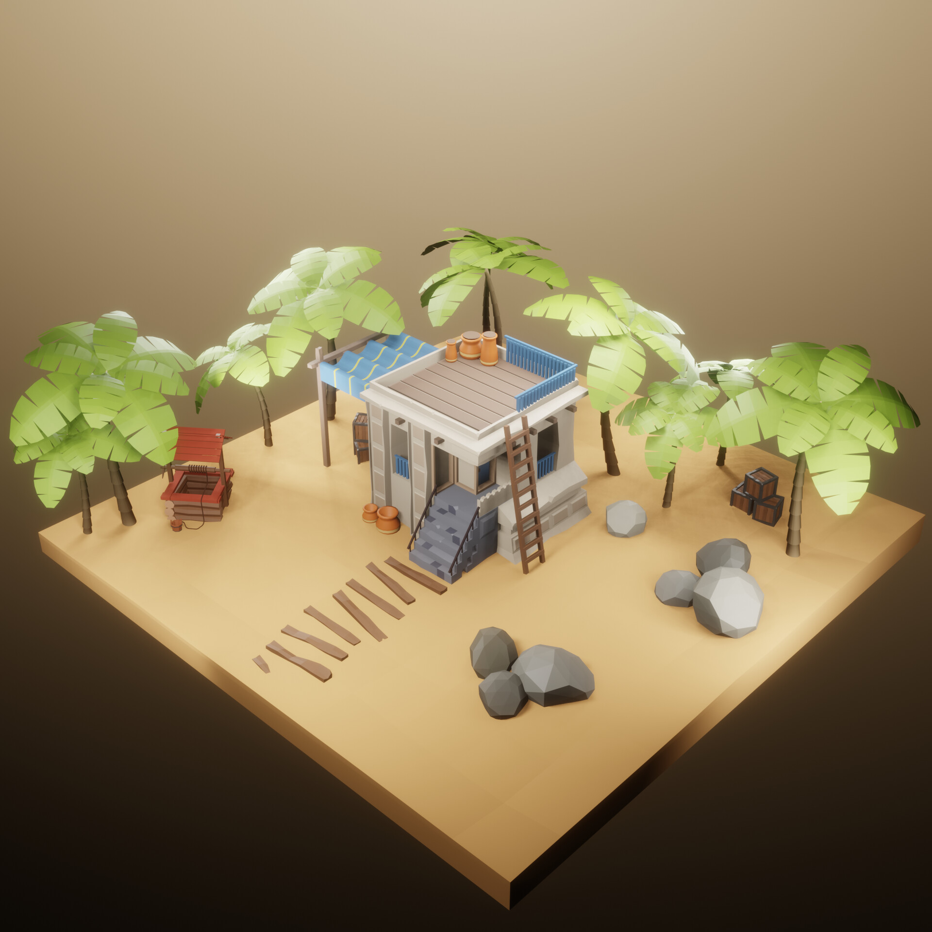 ArtStation - Isometric Desert Scene - 08/2022
