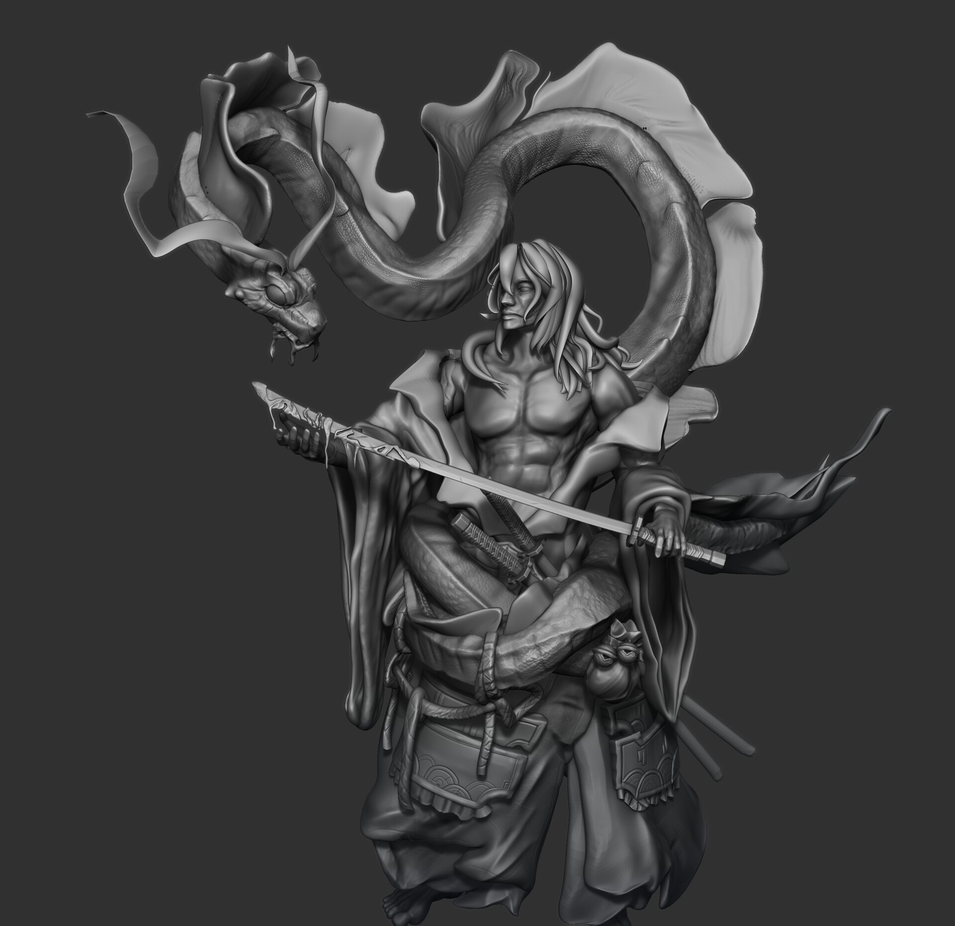 ArtStation - SNAKE SAMURAI /stylized 3D