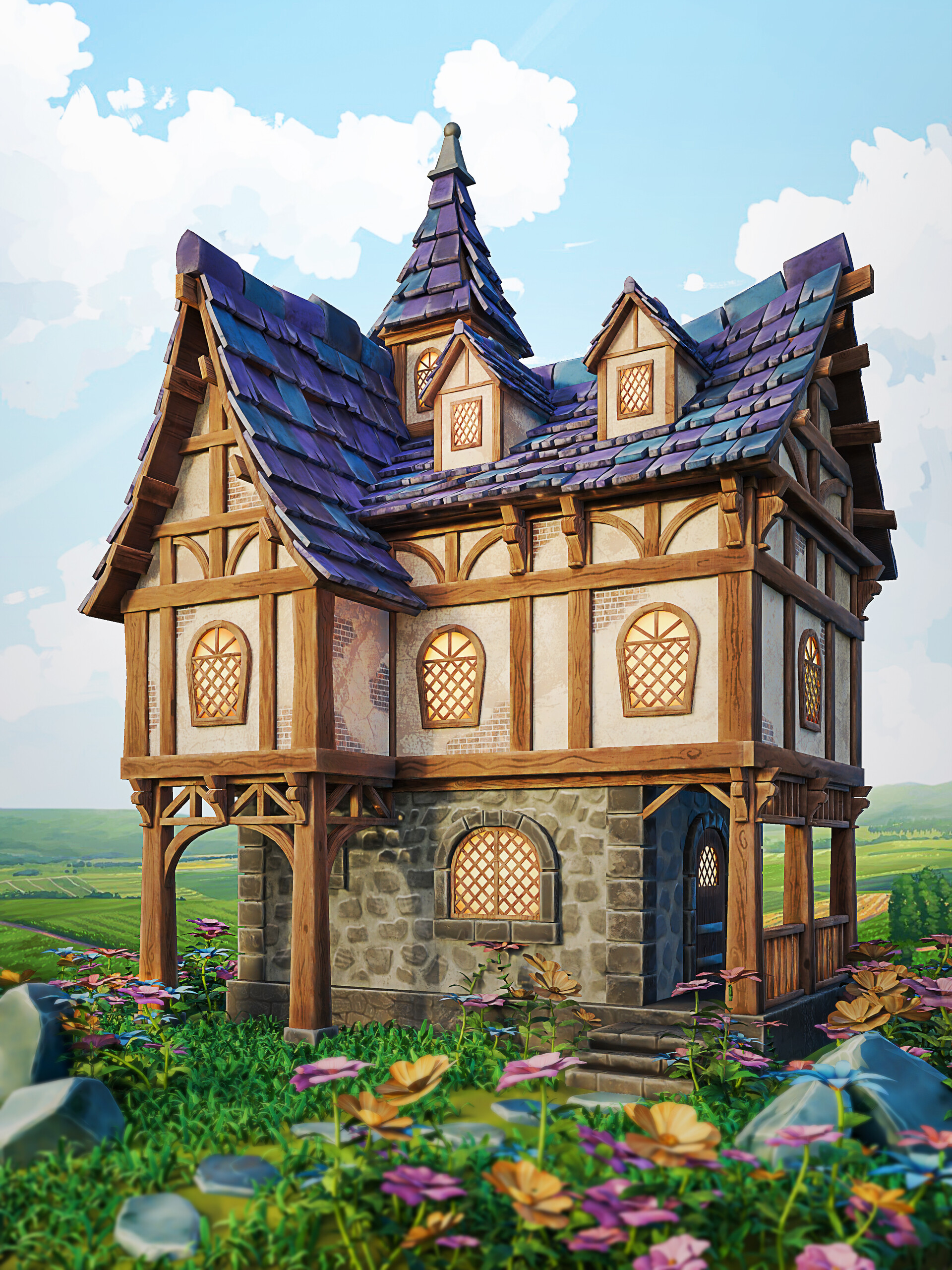 ArtStation - Medieval stylized house