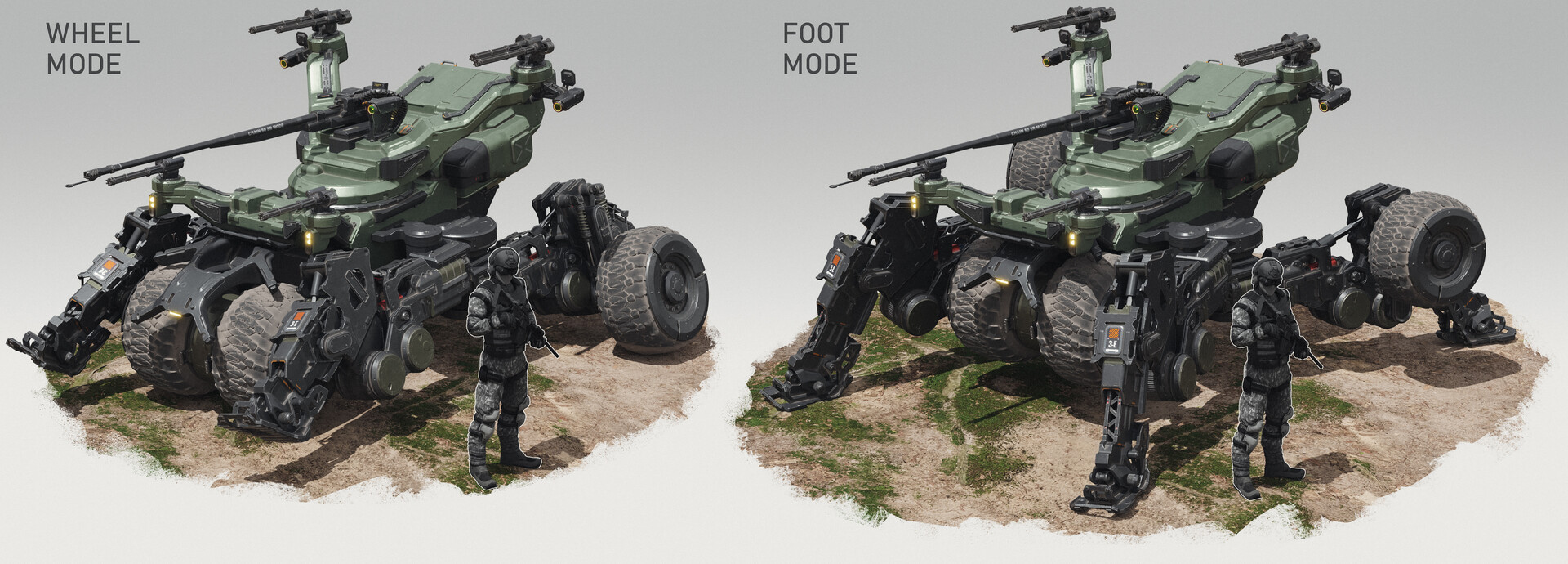 Concept Artist | Dima Yakutin - Wheeled Scout Mecha