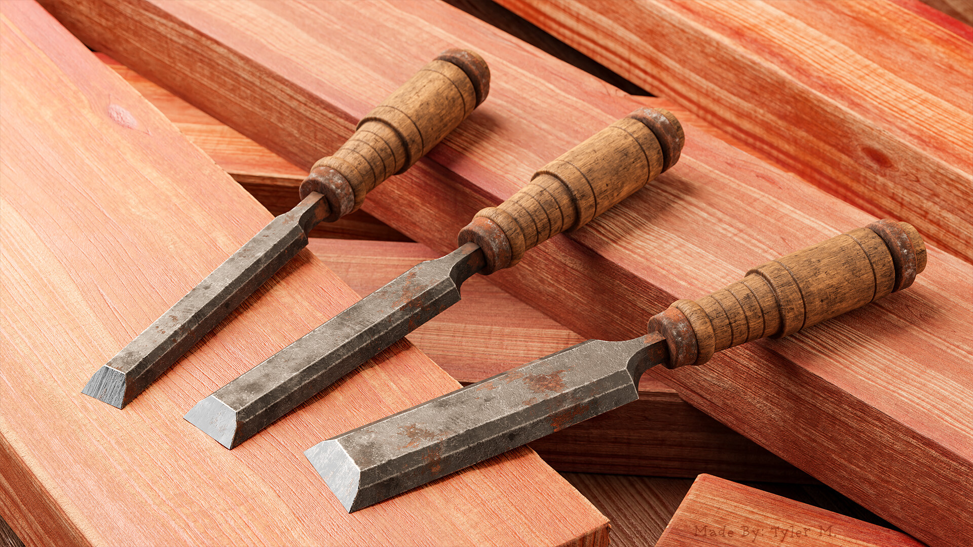 Tyler Miller - Old Rusty Chisel Set