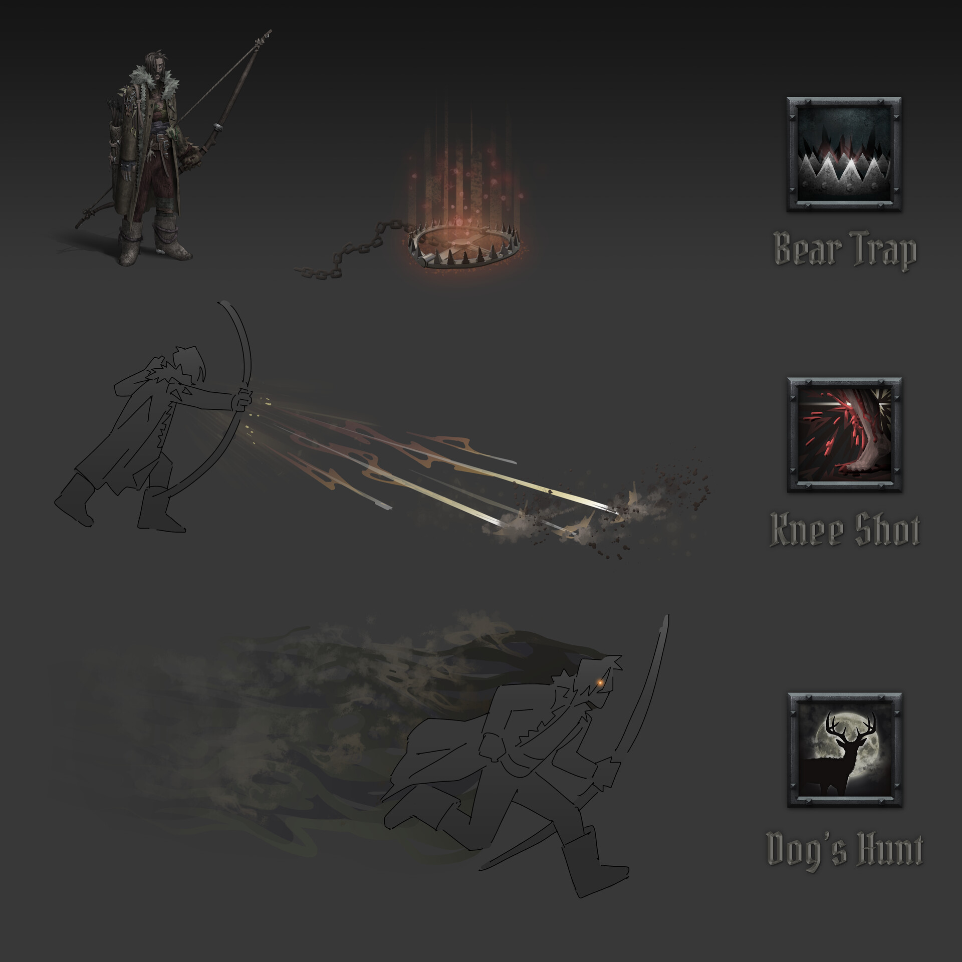 podmalevok - Chaser. Character concept art ( + VFX + skills icons ...