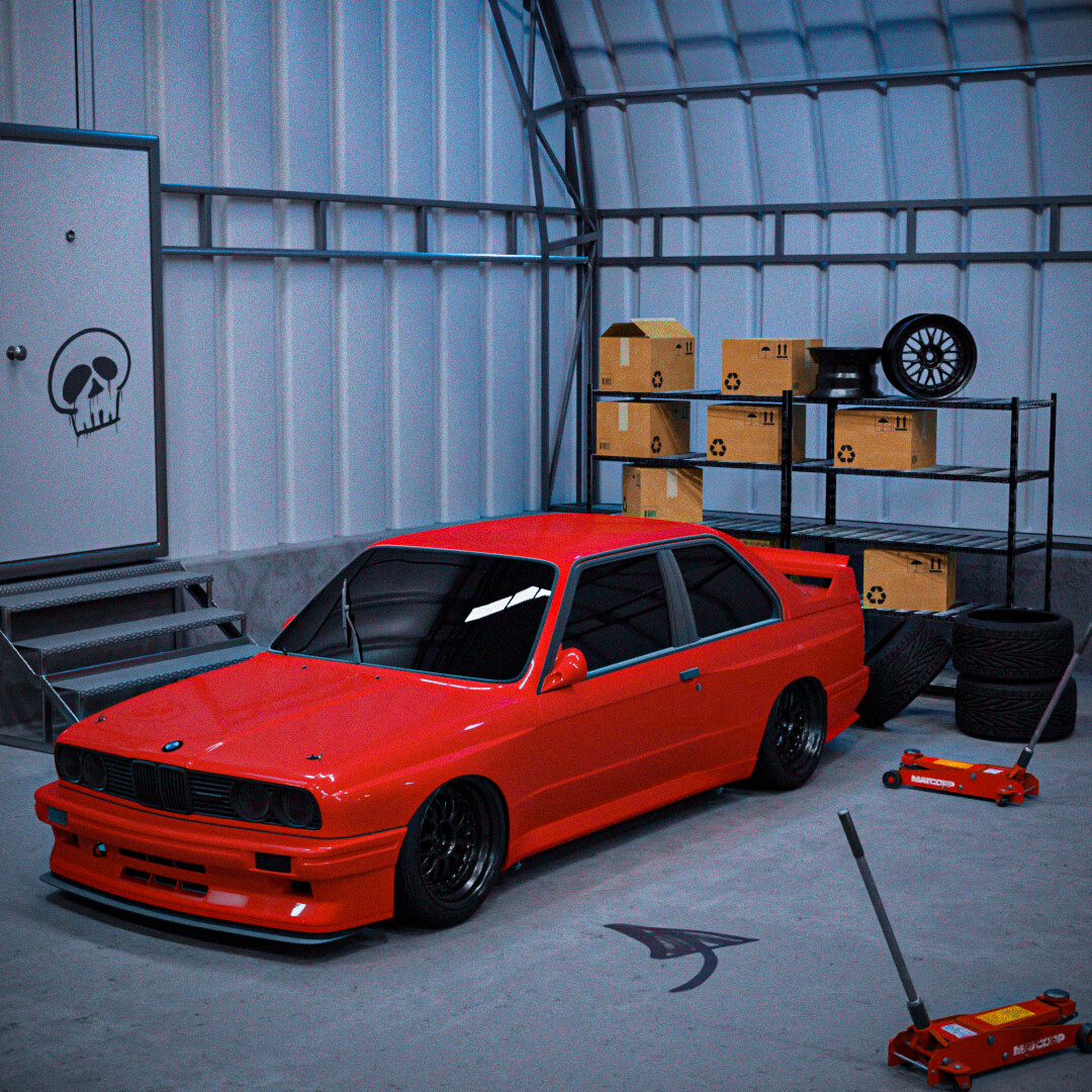 bmw e30 stance red