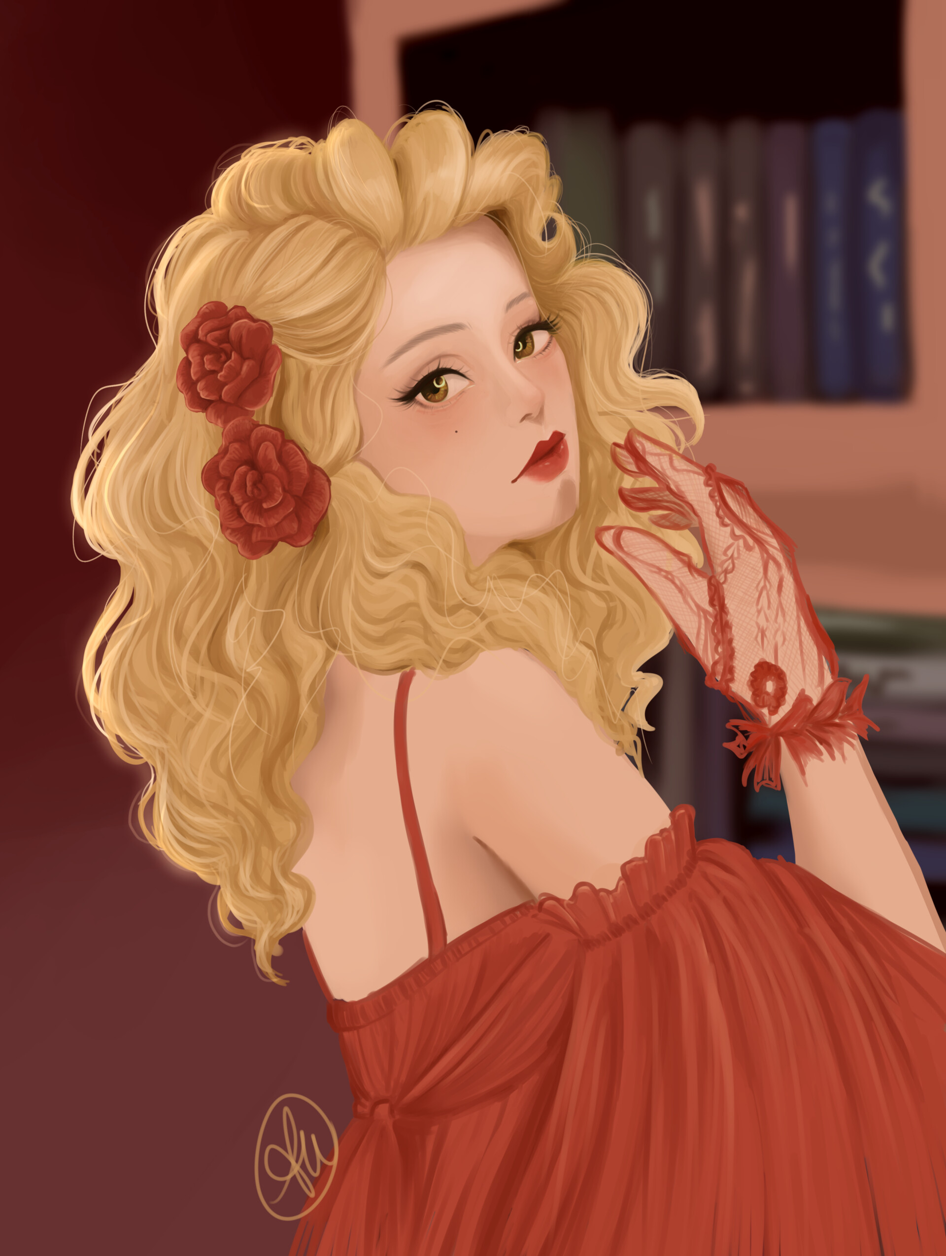 ArtStation - Woman in Red