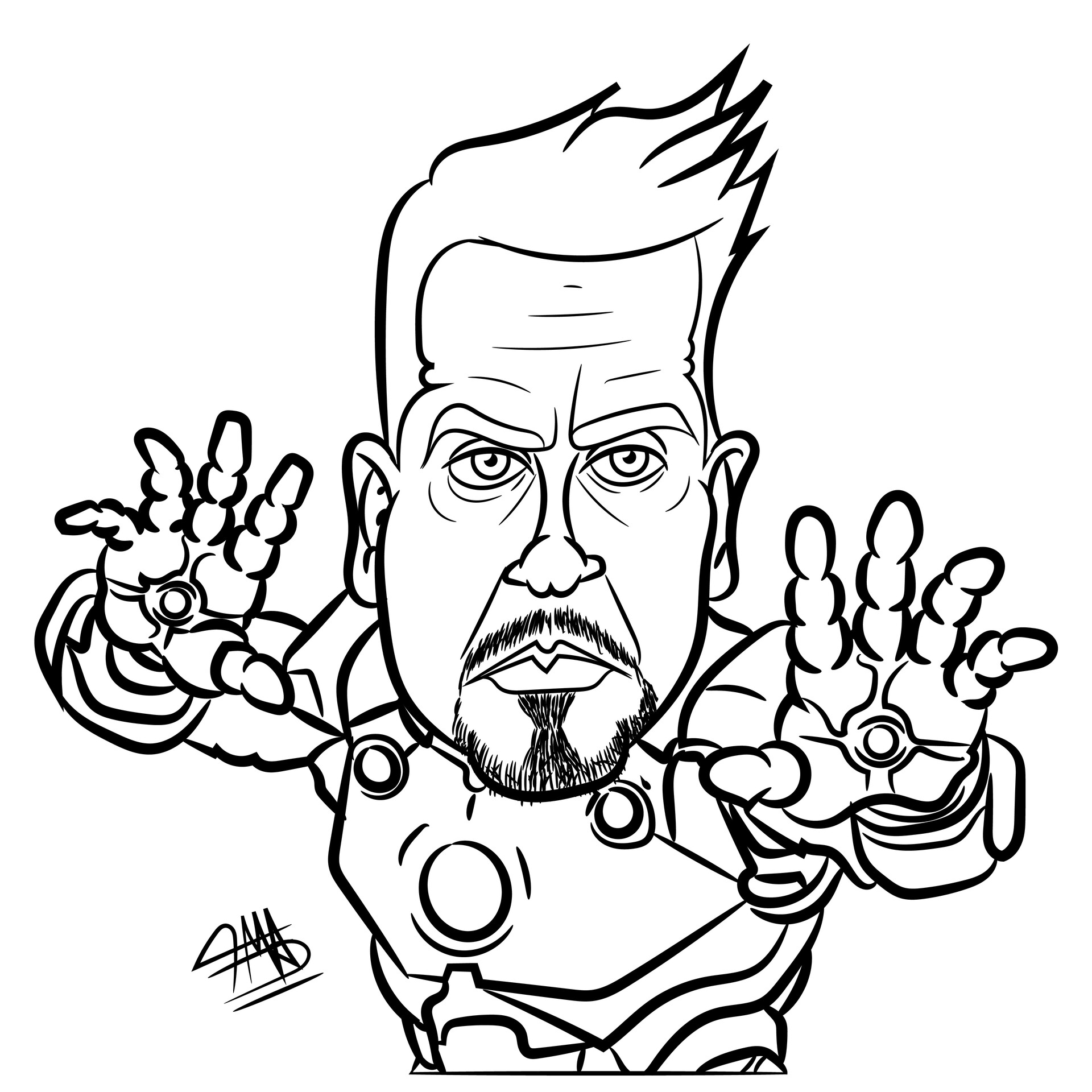 tony stark free coloring pages