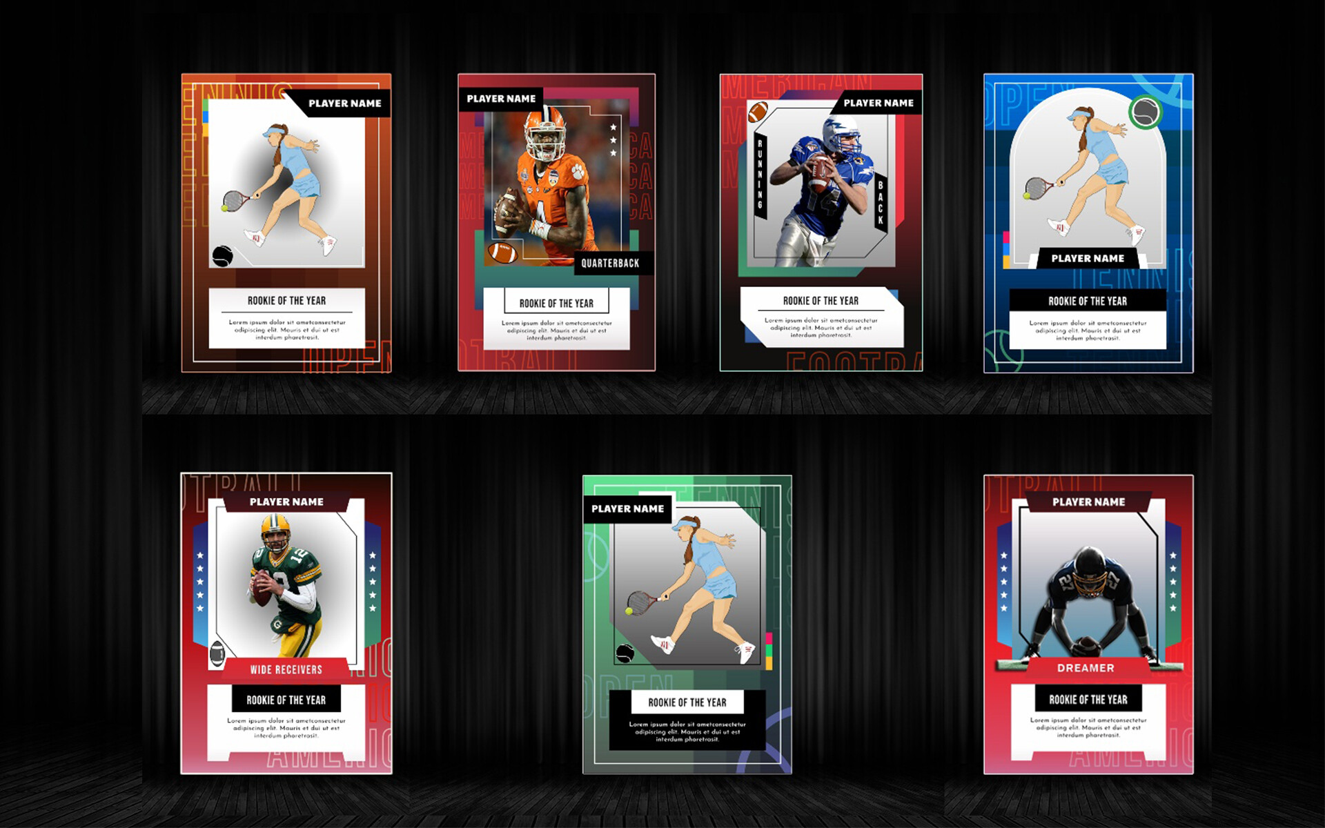 ArtStation - 7 in 1 Sports trading card Photoshop templates