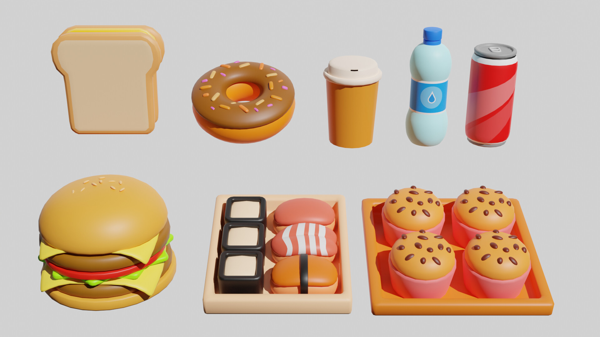 irem akçay - Low Poly Fast Food & Drinks