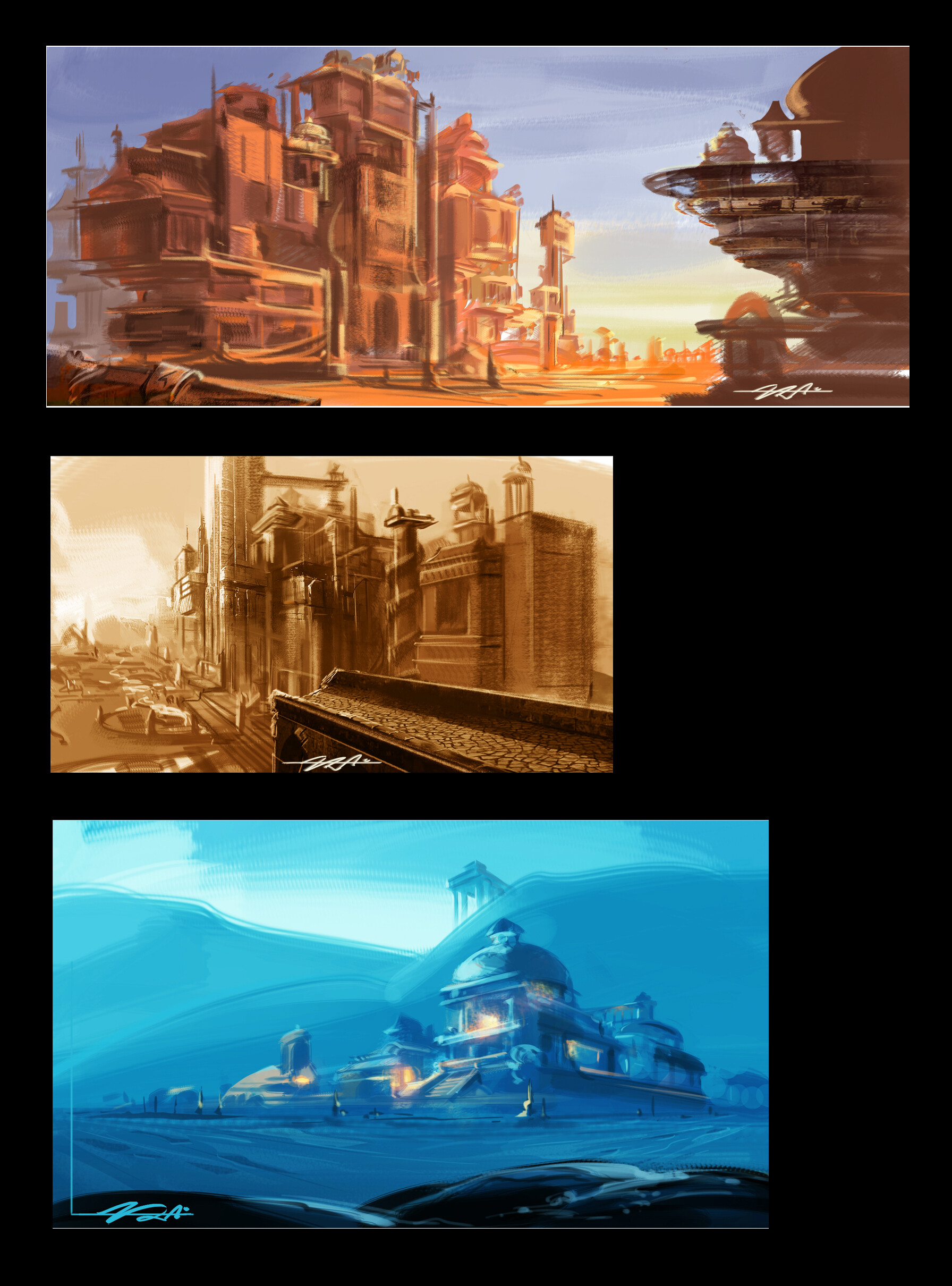 ArtStation - previsualization rough sketches