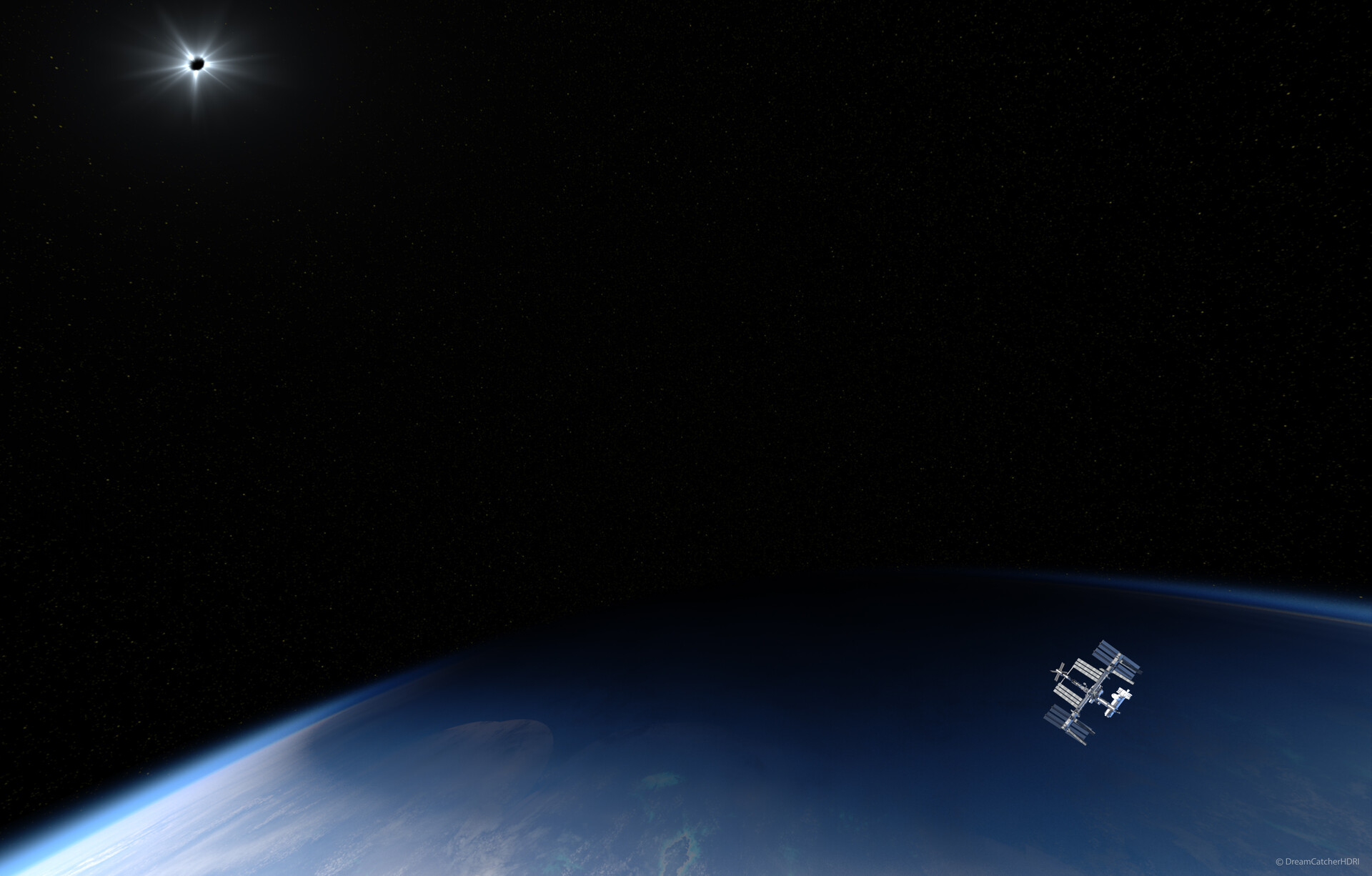 DreamCatcherHDRI - ISS with DreamCatcherHDRI 16k Eclipse Earth Maps