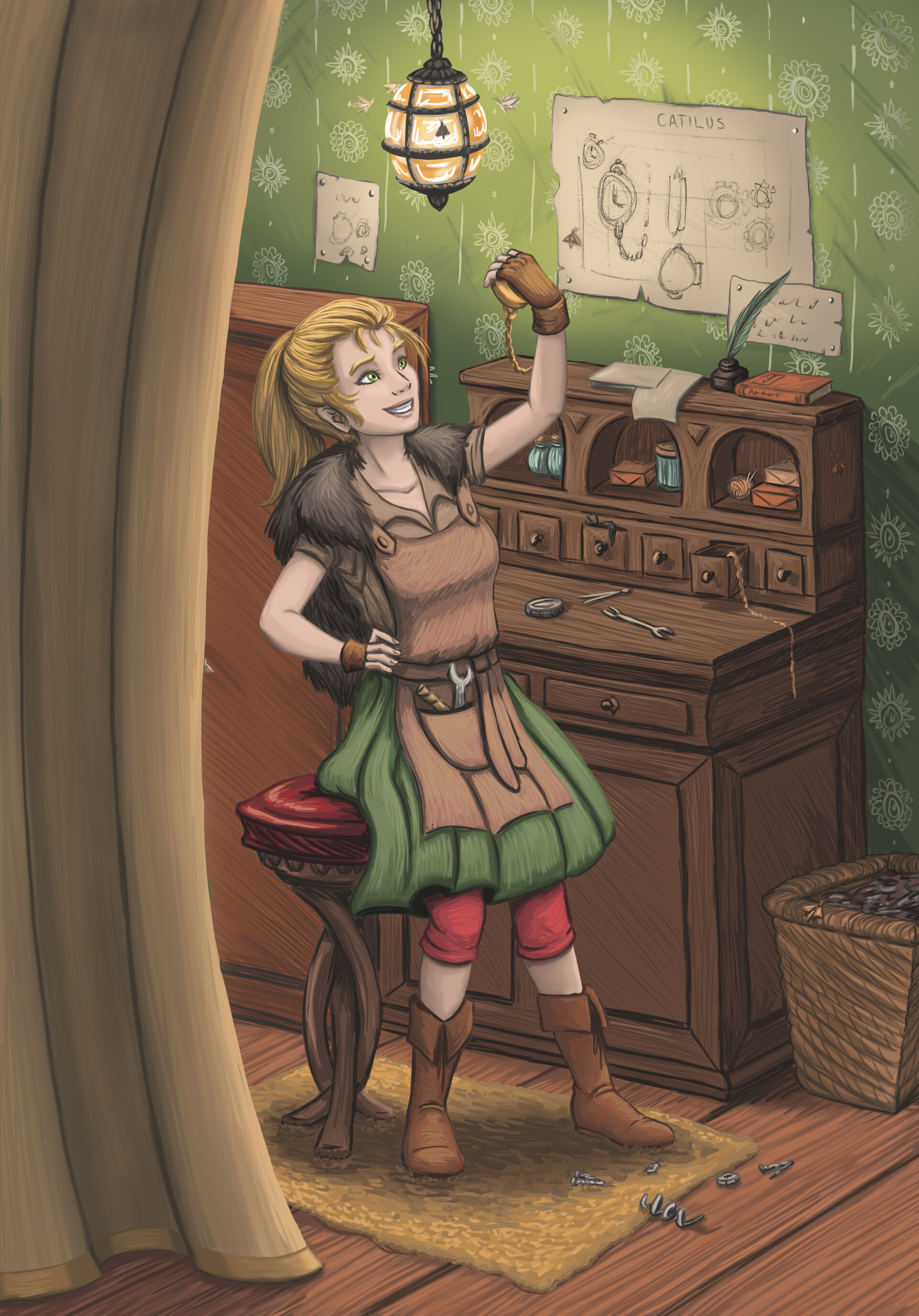 ArtStation - Amaryllis 'Mary' Marblebridge, Halfling Merchant (plus 8 hidden moths!) – DnD Character