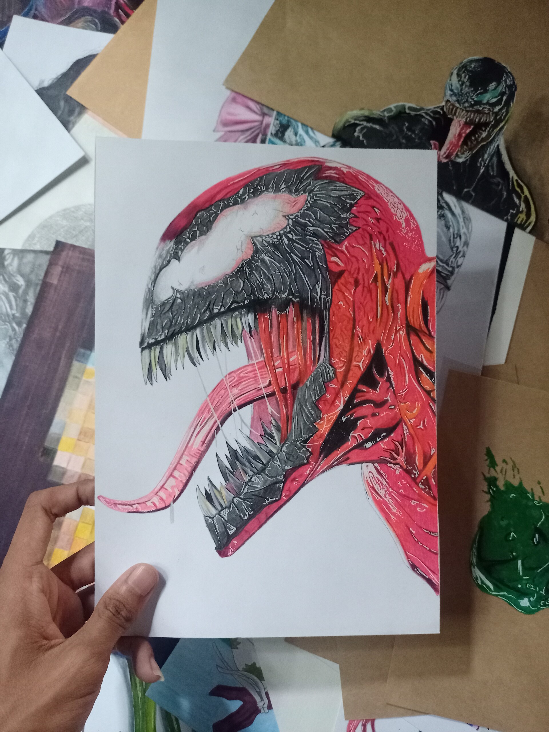 Venom Carnage Color Pencil Drawing By AtomiccircuS On, 45% OFF