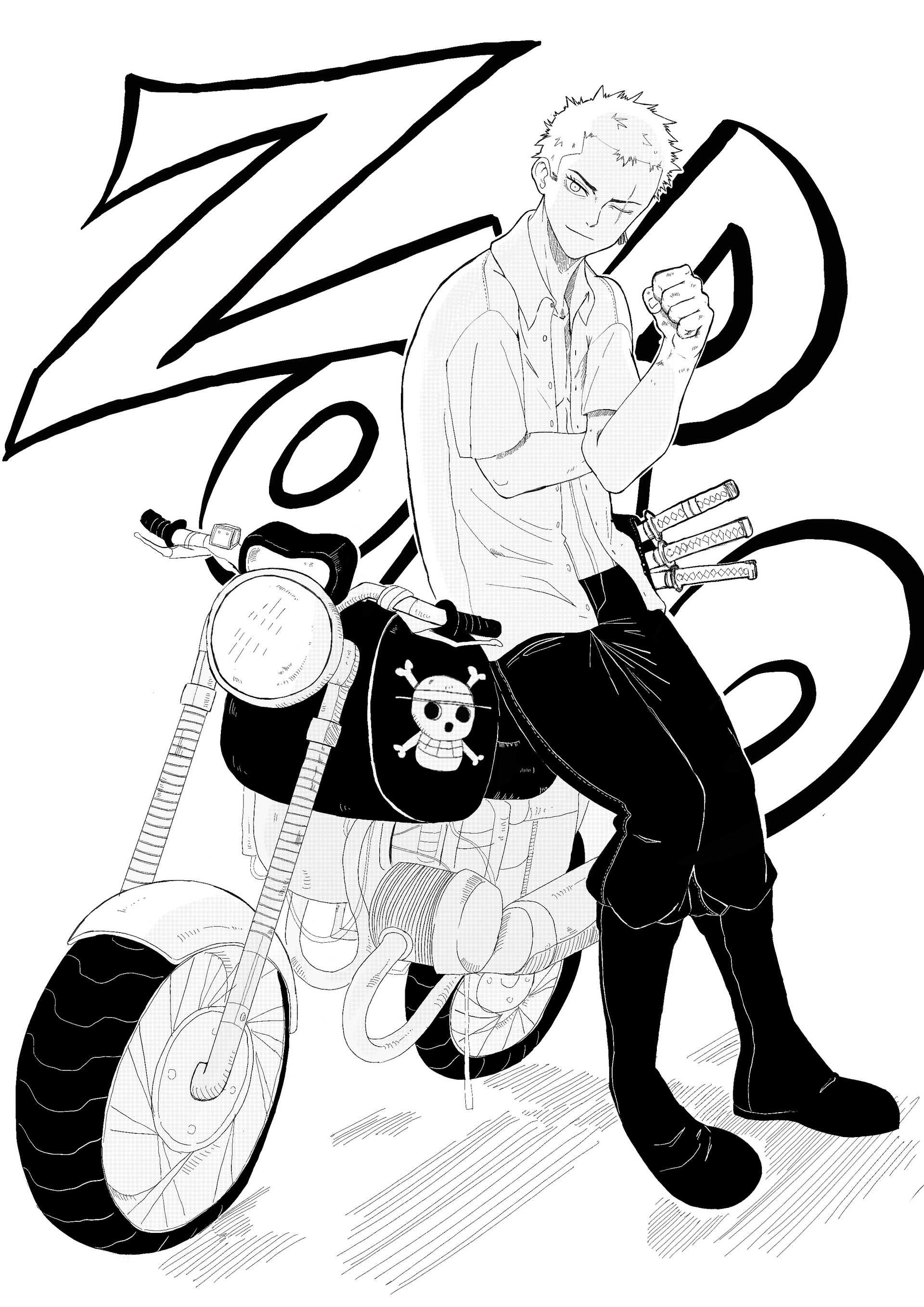 ArtStation - Zoro motorcycle fanart
