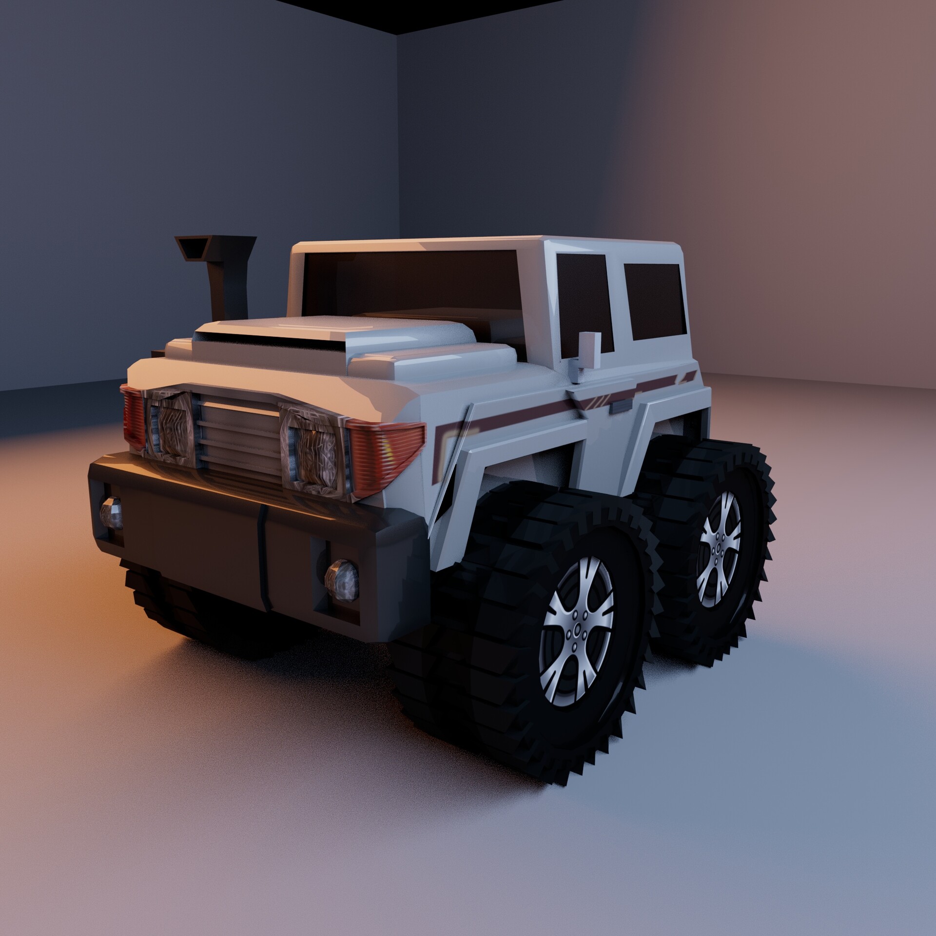 ArtStation - 3D Cartoonish low poly car model
