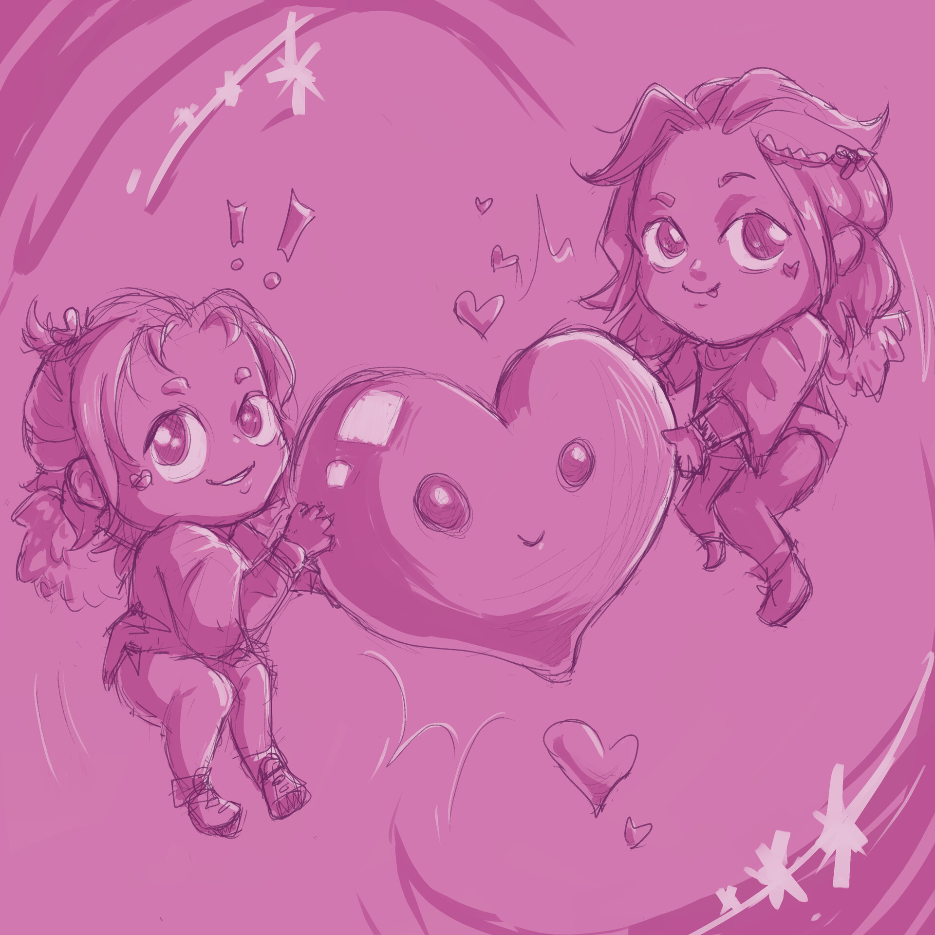 ArtStation - valentine's day chibis uwu