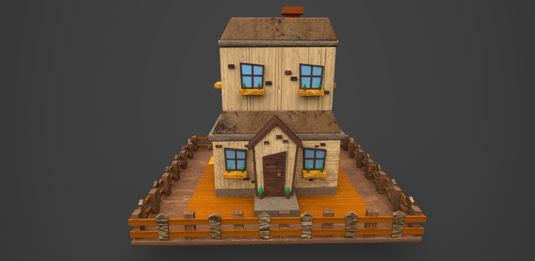 ArtStation - Cartoon House With Texturing.