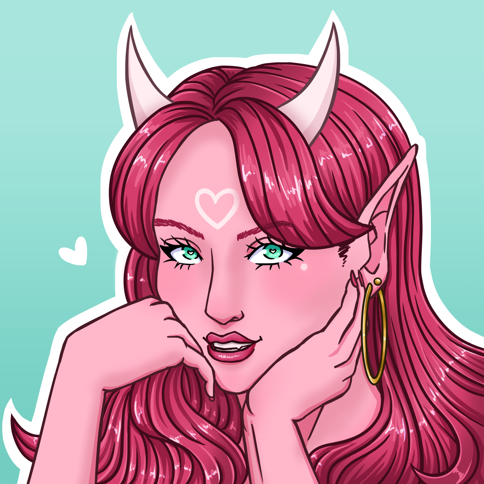 ArtStation - Pink Demon Girl