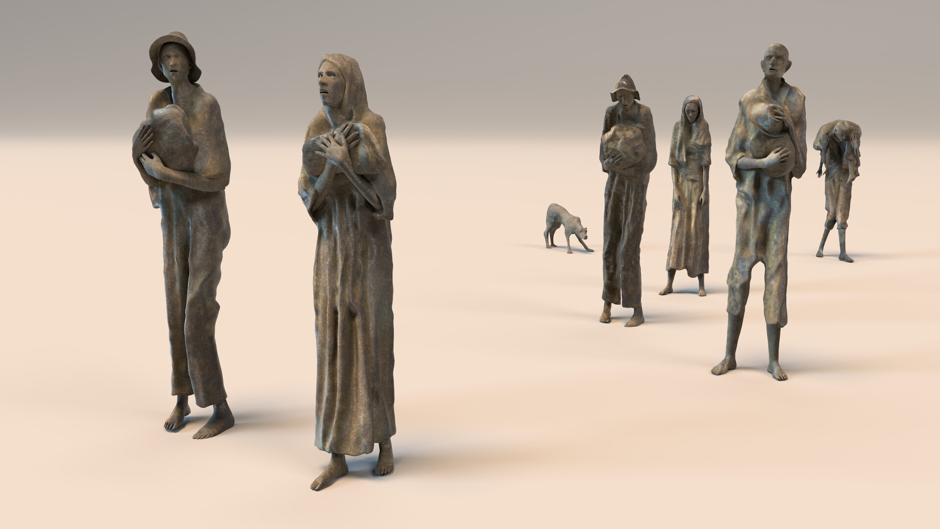 Geoff Lambertsen - Dublin Famine Memorial Statues