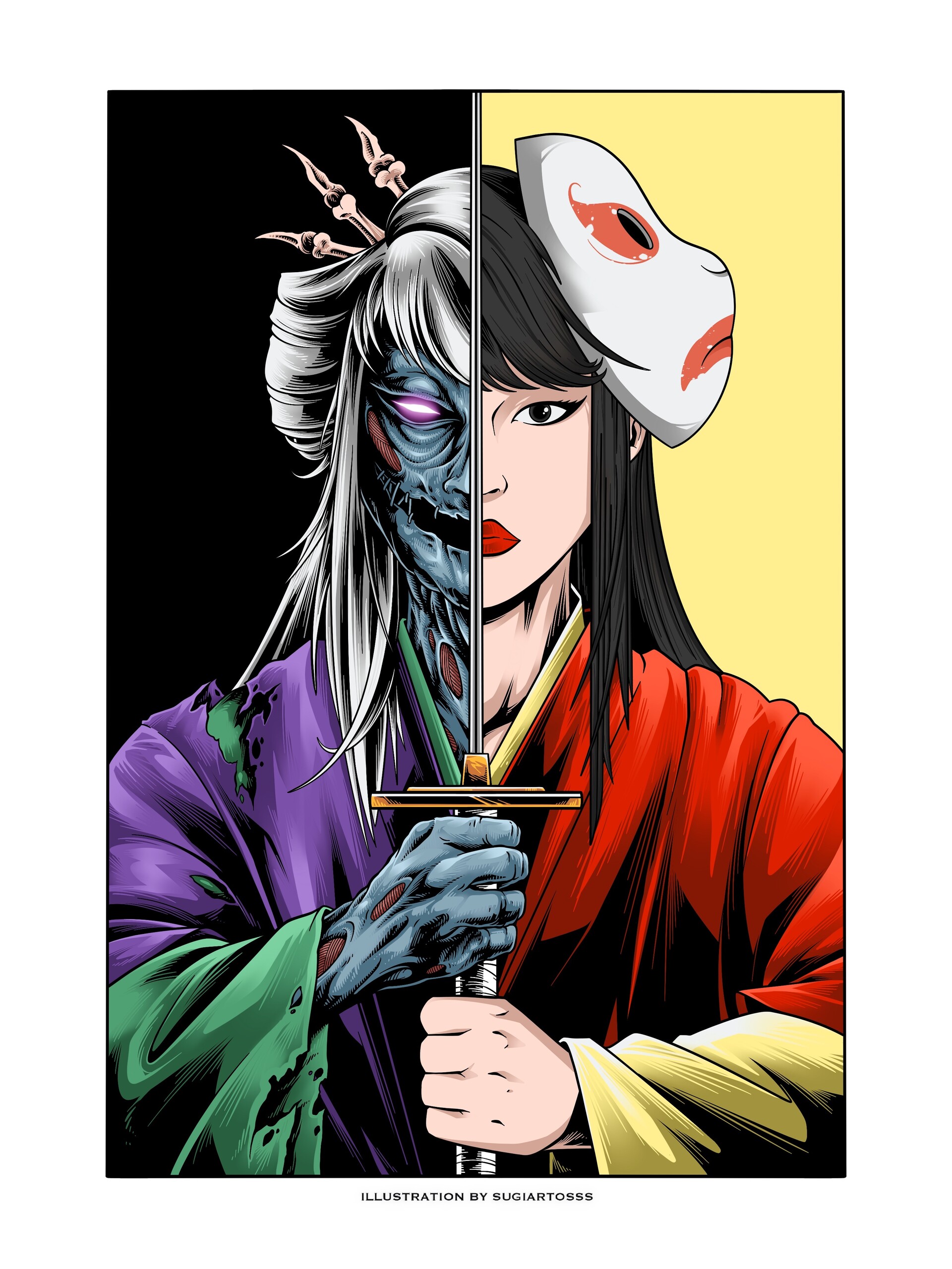 ArtStation - 2 FACE GEISHA